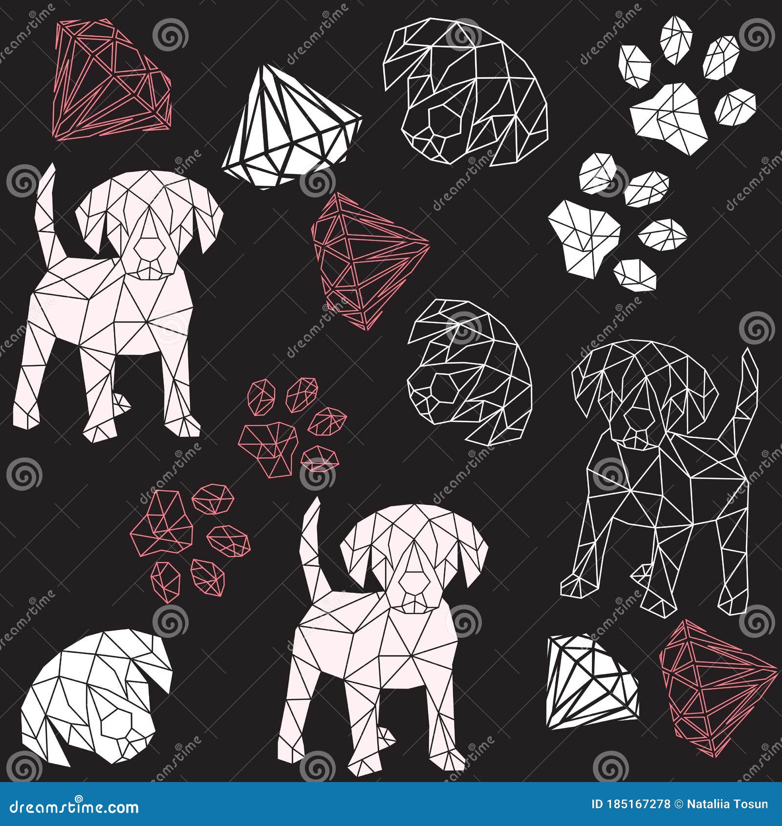 Print Vector Abstract Polygonal Geometric Dog Stock Vector ...