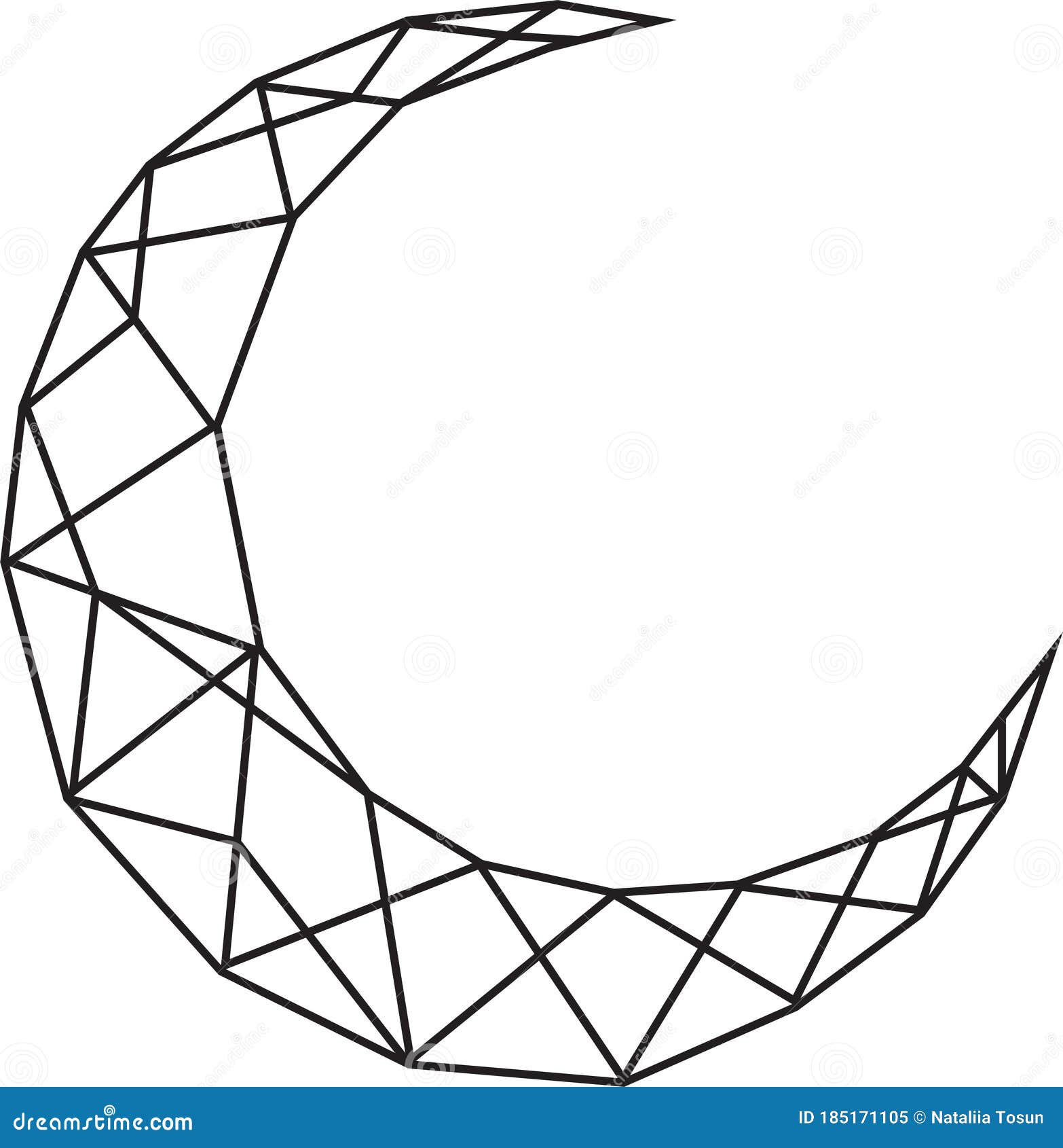 Print Vector Abstract Polygonal Geometric Moon Stock Vector ...