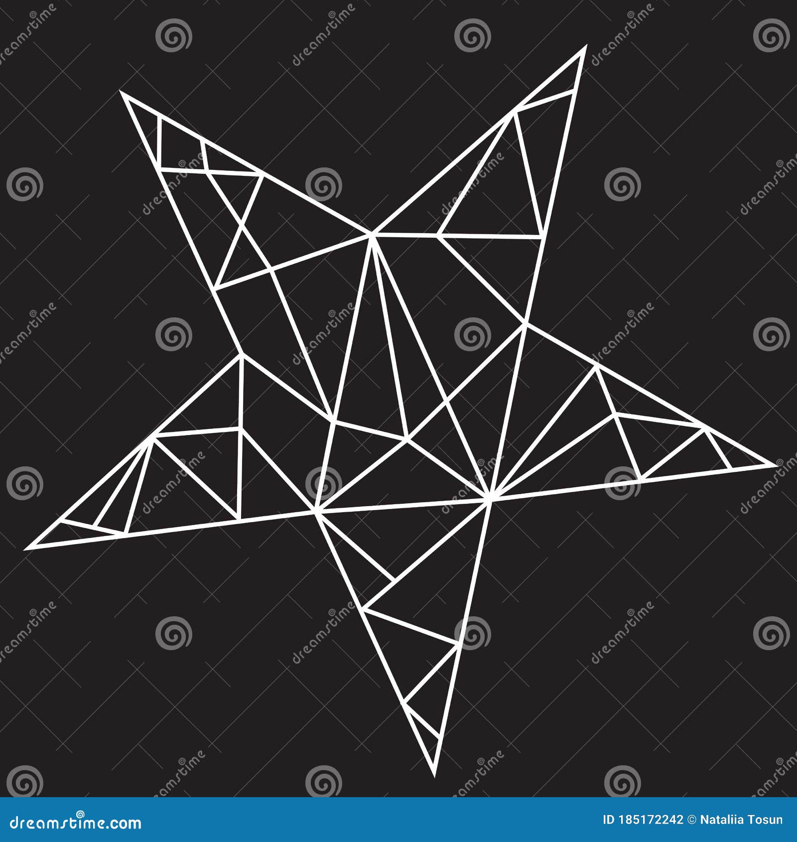 Print Vector Abstract Polygonal Geometric Star Stock Vector ...