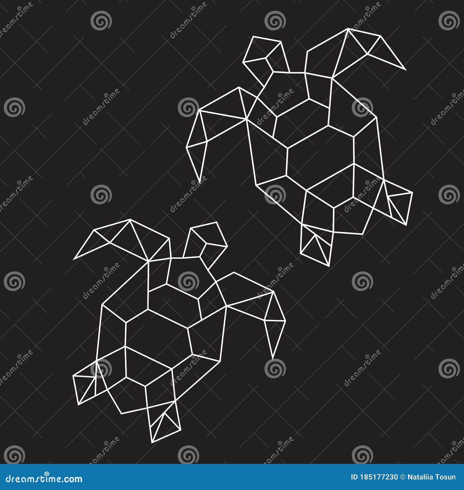 Print Vector Abstract Polygonal Geometric Abstract Turtle Stock Vector ...