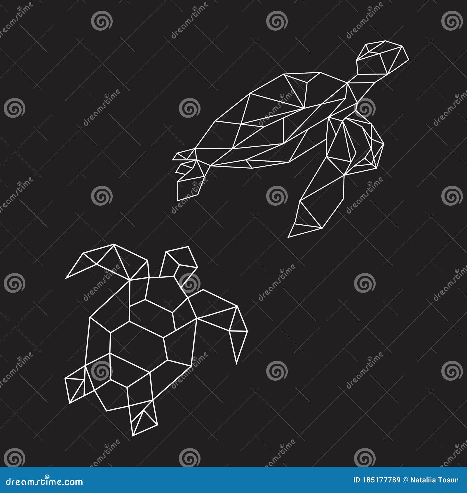 Print Vector Abstract Polygonal Geometric Abstract Turtle Stock Vector ...