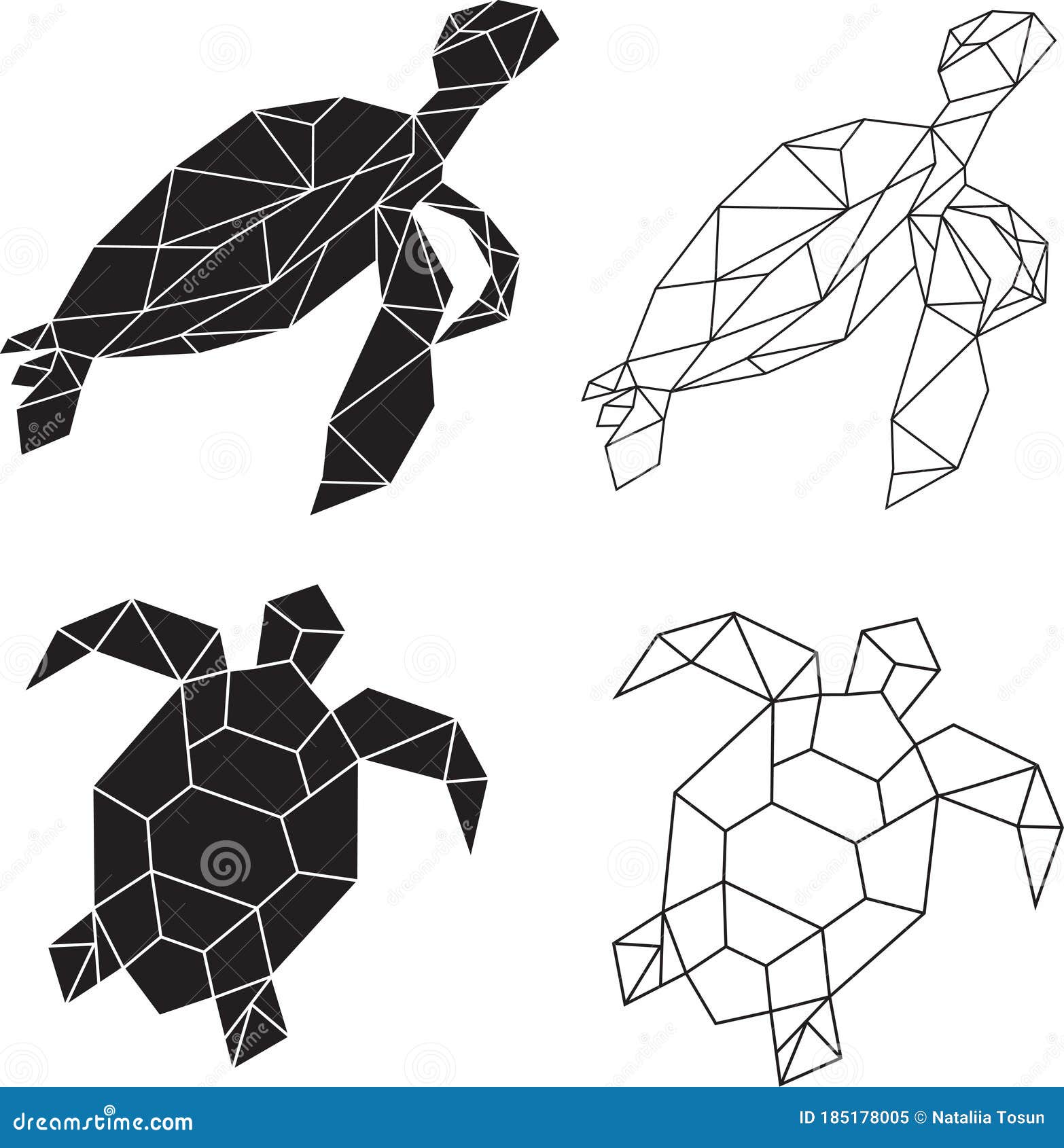 Print Vector Abstract Polygonal Geometric Abstract Turtle Stock Vector ...