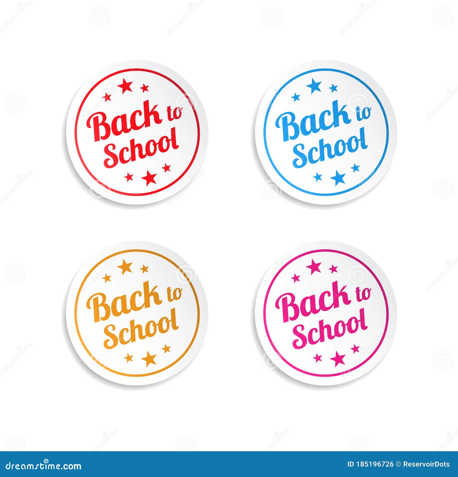 Back To School Stickers Set Stock Vector - Illustration of object ...