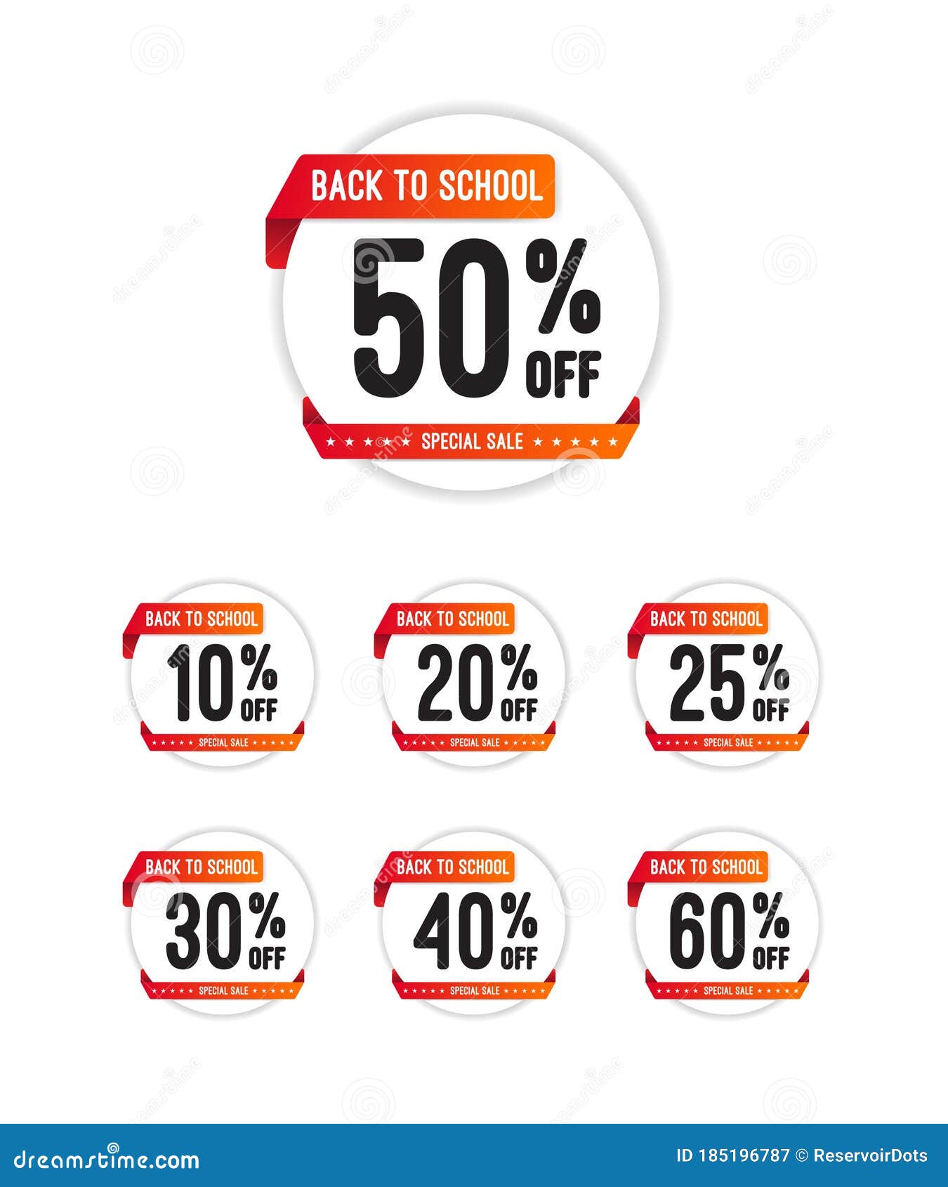 Back To School Off Labels stock vector. Illustration of equipment ...