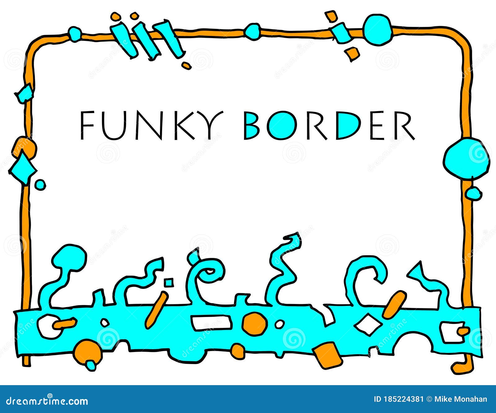 A Funky, Grungy Hand Drawn Border. Stock Vector - Illustration of ...
