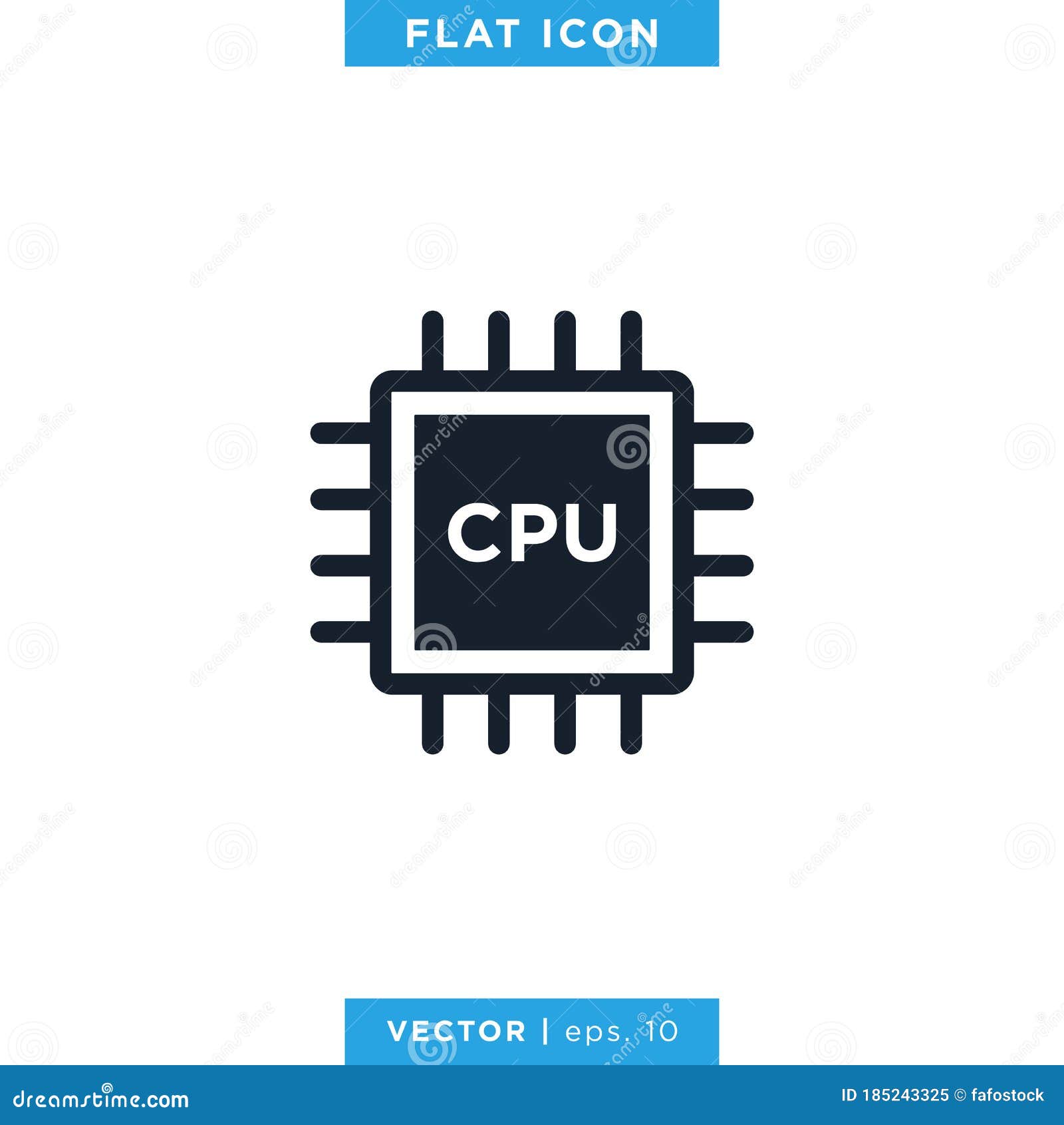 CPU Central Processing Unit Icon Vector Design Template. Processor Icon Stock Vector ...