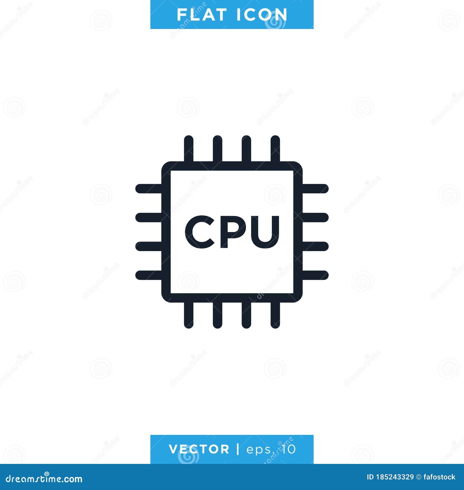 CPU Central Processing Unit Icon Vector Design Template. Processor Icon Stock Vector ...