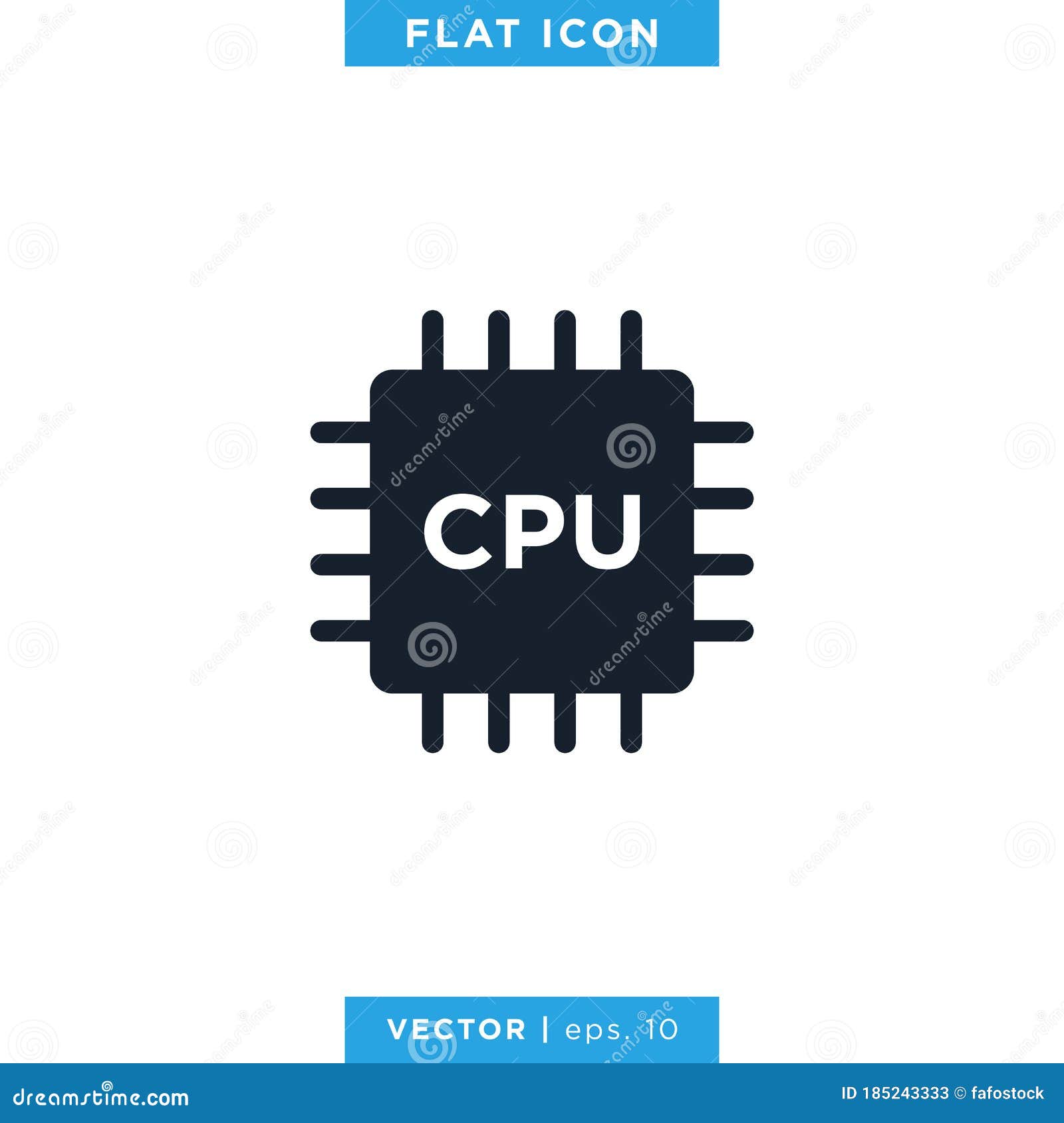 CPU Central Processing Unit Icon Vector Design Template. Processor Icon Stock Vector ...