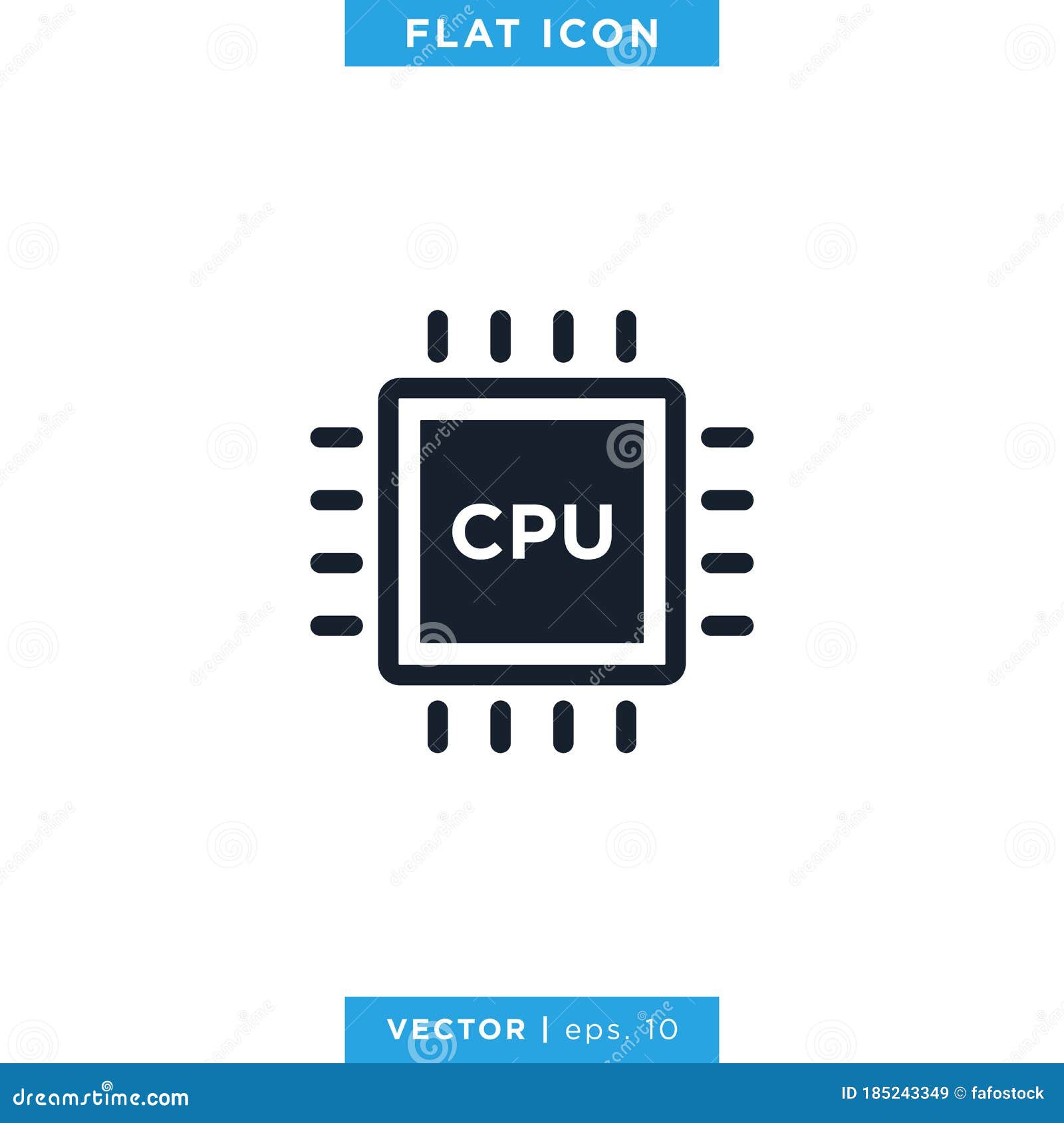 CPU Central Processing Unit Icon Vector Design Template. Processor Icon Stock Vector ...