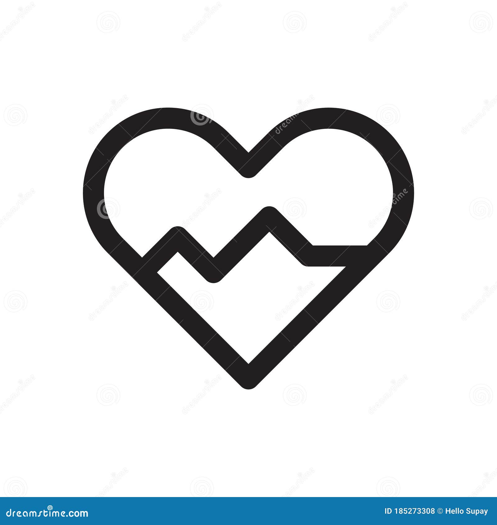 Icon Line Heart the Starting Stock Vector - Illustration of heart, love ...
