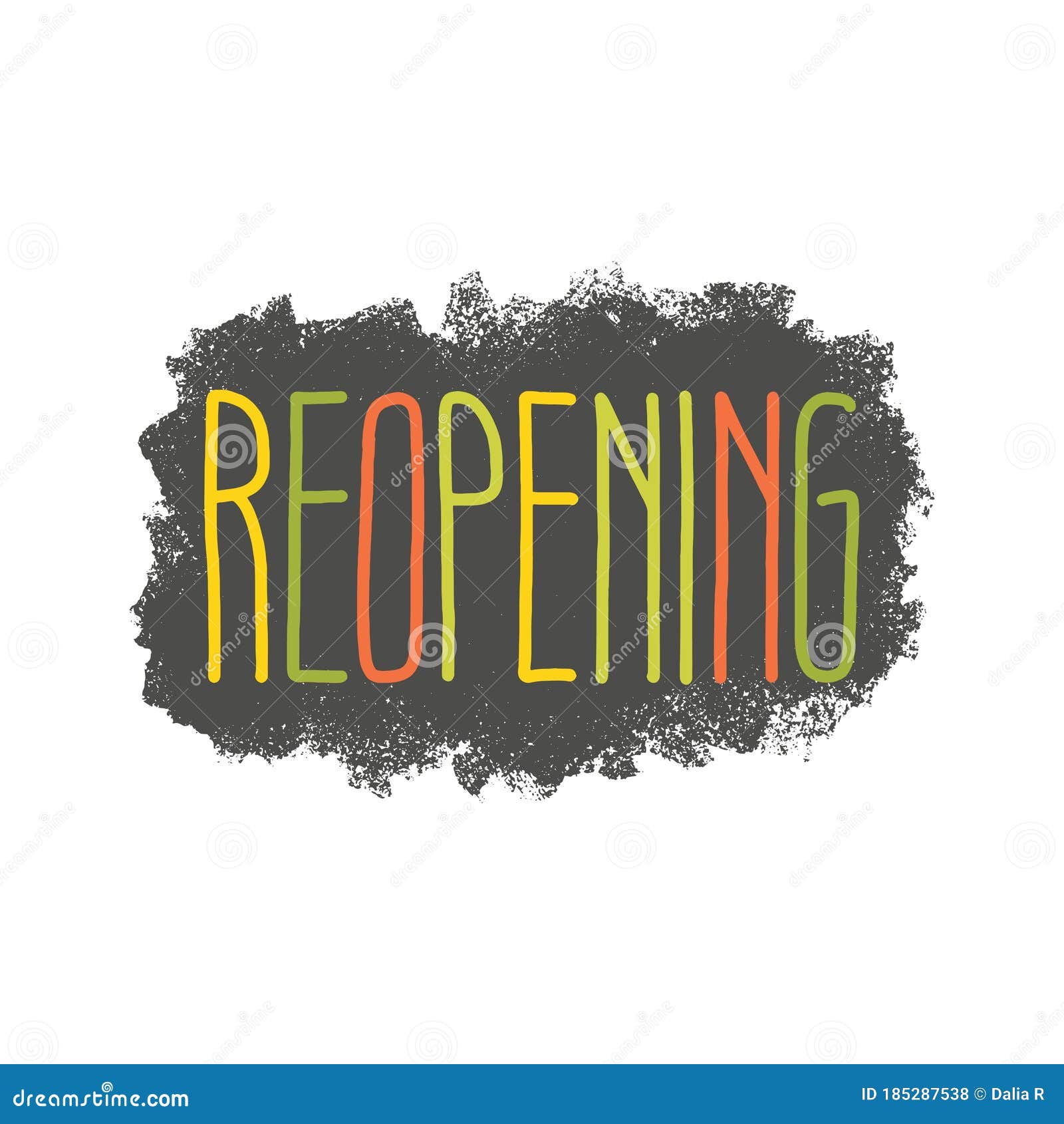 Reopening Lettering Illustration. Cartoon Vector | CartoonDealer.com ...