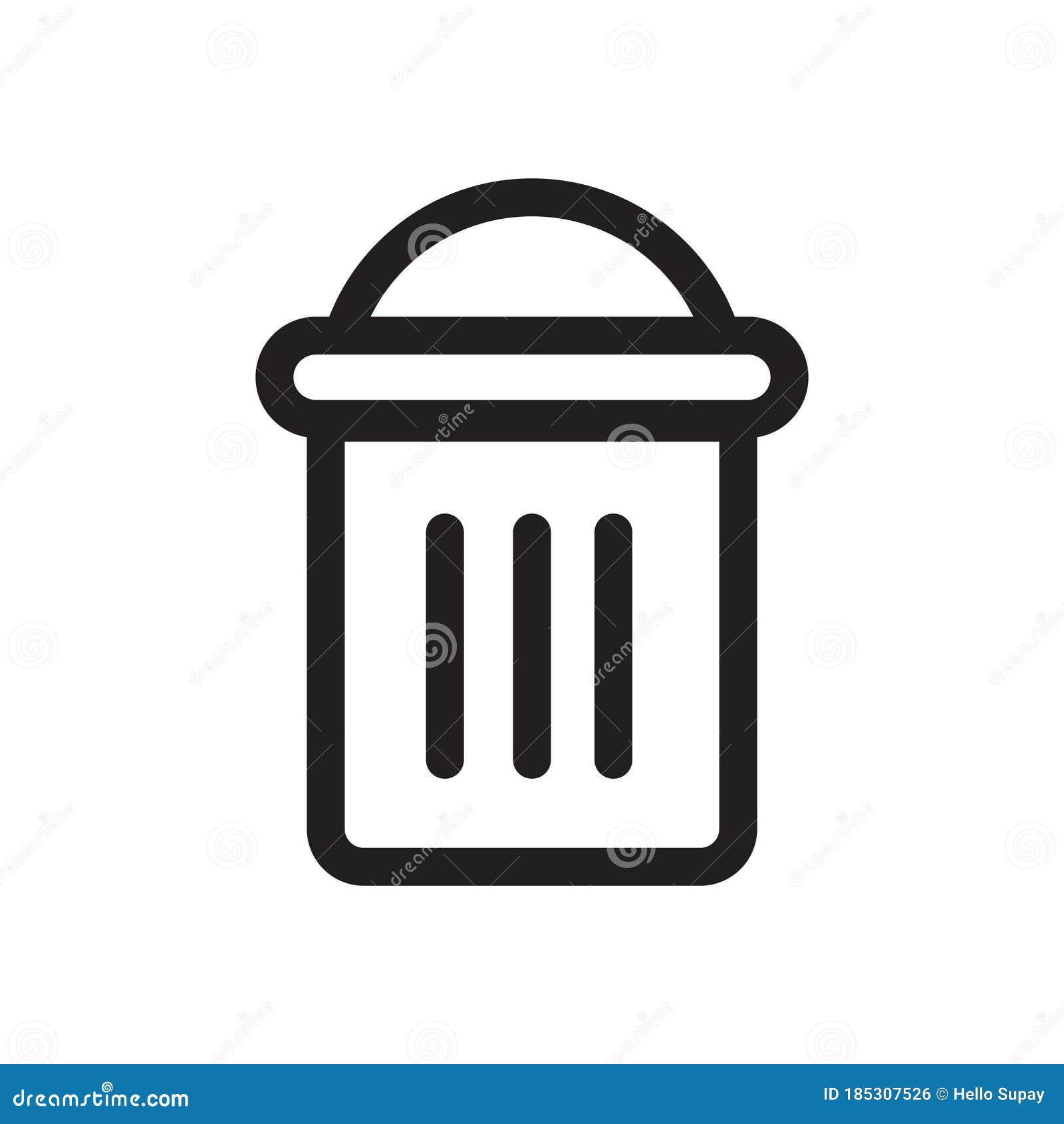 Icon line Trash stock vector. Illustration of container - 185307526