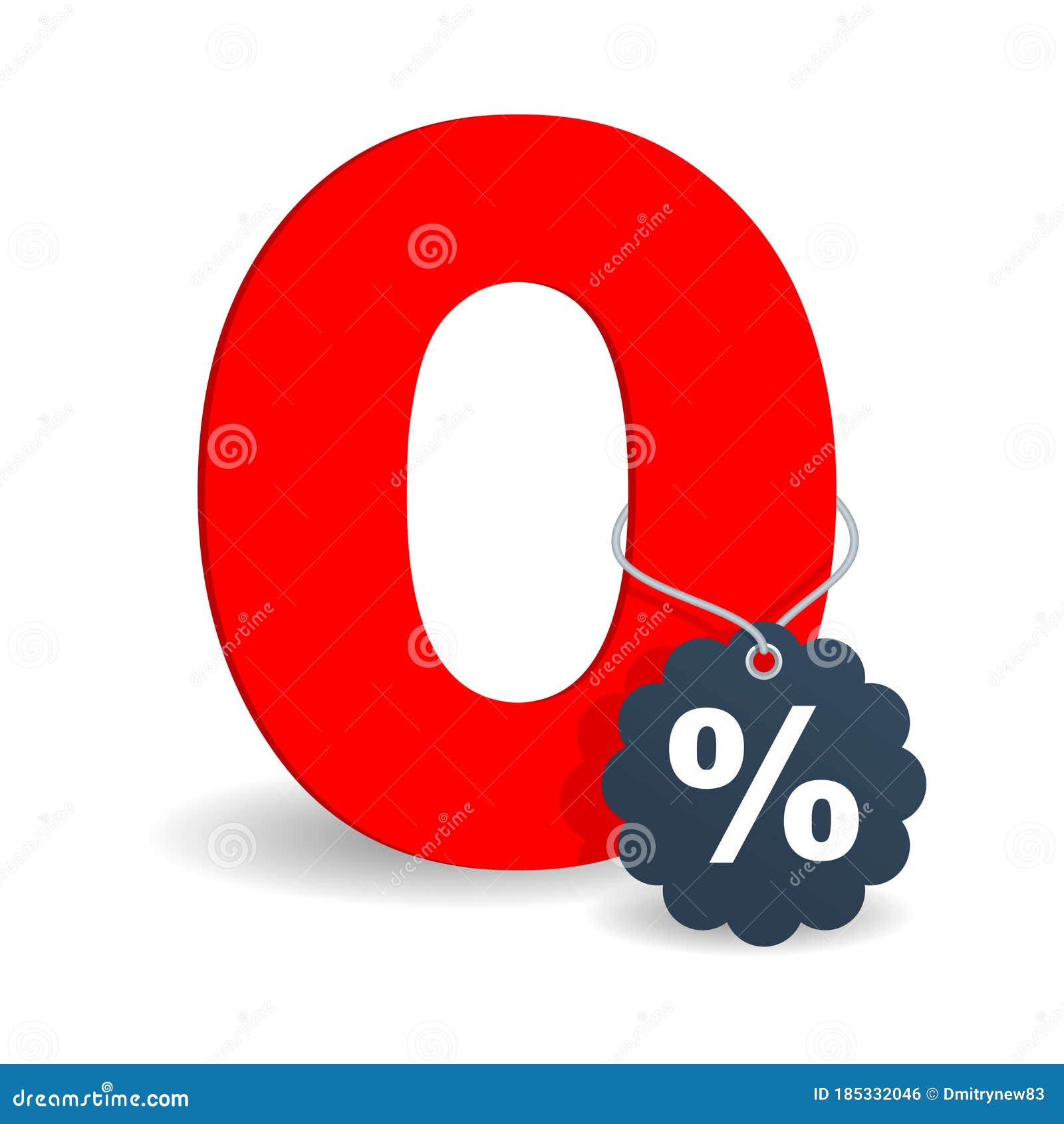 Zero percents isolated stock vector. Illustration of percentage - 185332046