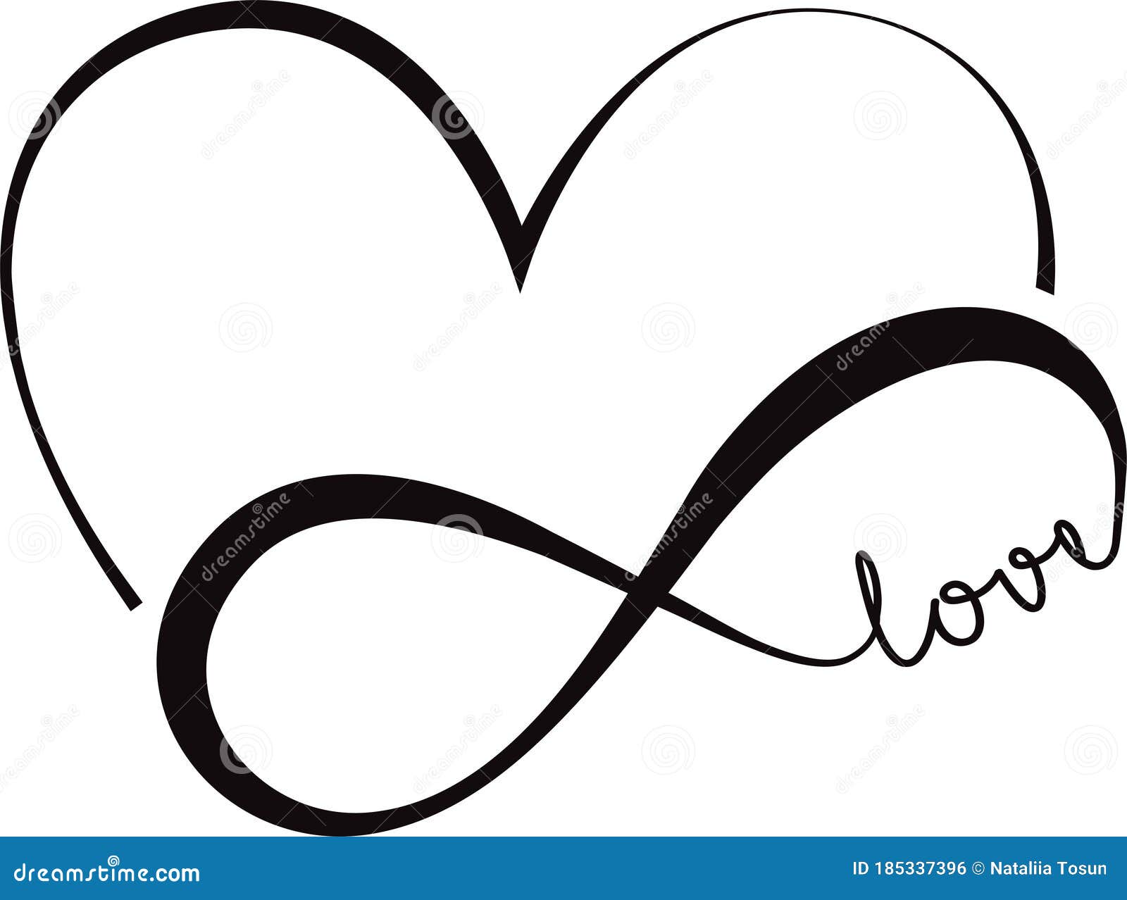Print Elegant, Heart, Infinity, Symbol, Vector Illustration Stock ...
