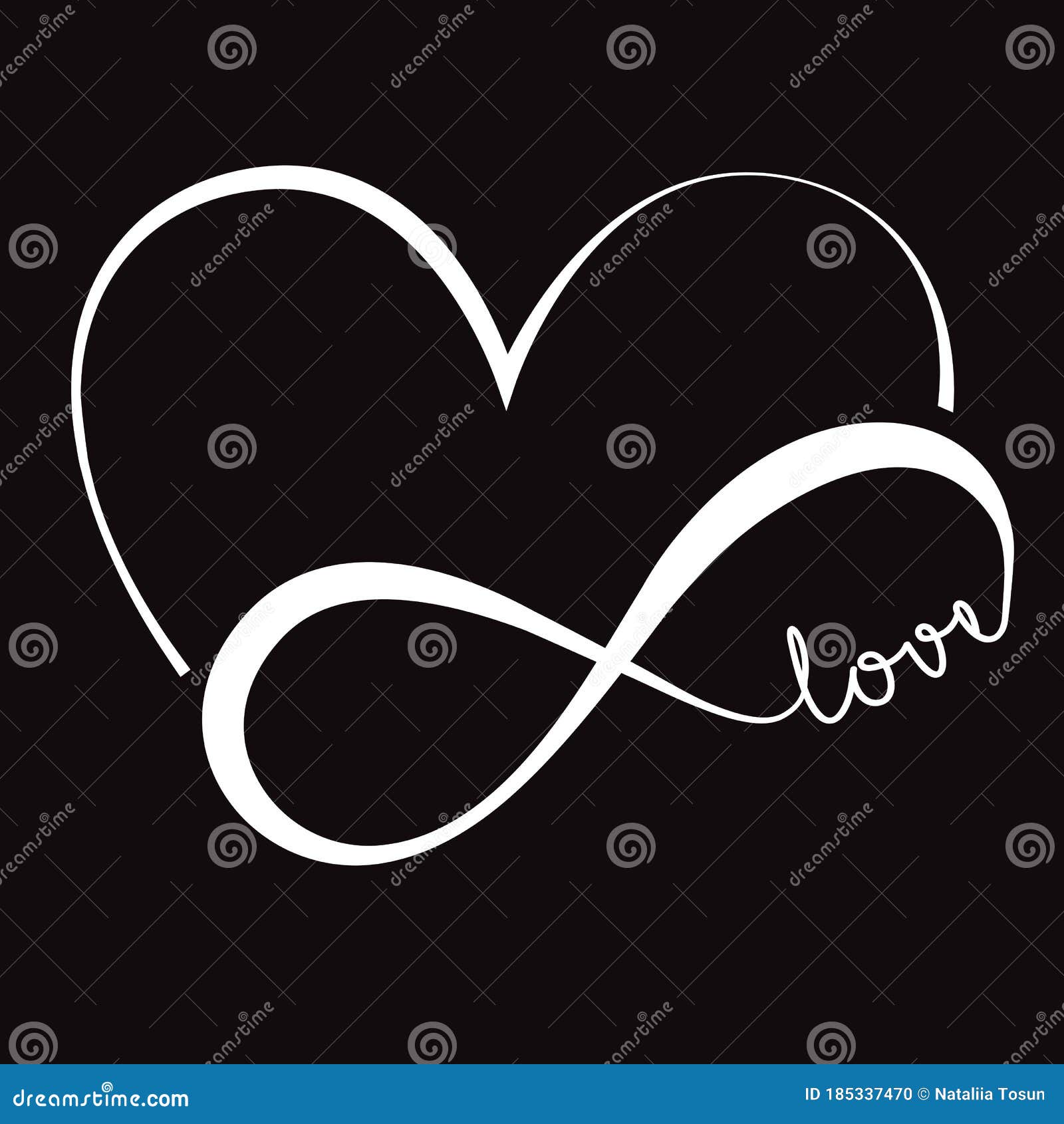 Print Elegant, Heart, Infinity, Symbol, Vector Illustration Love Art ...