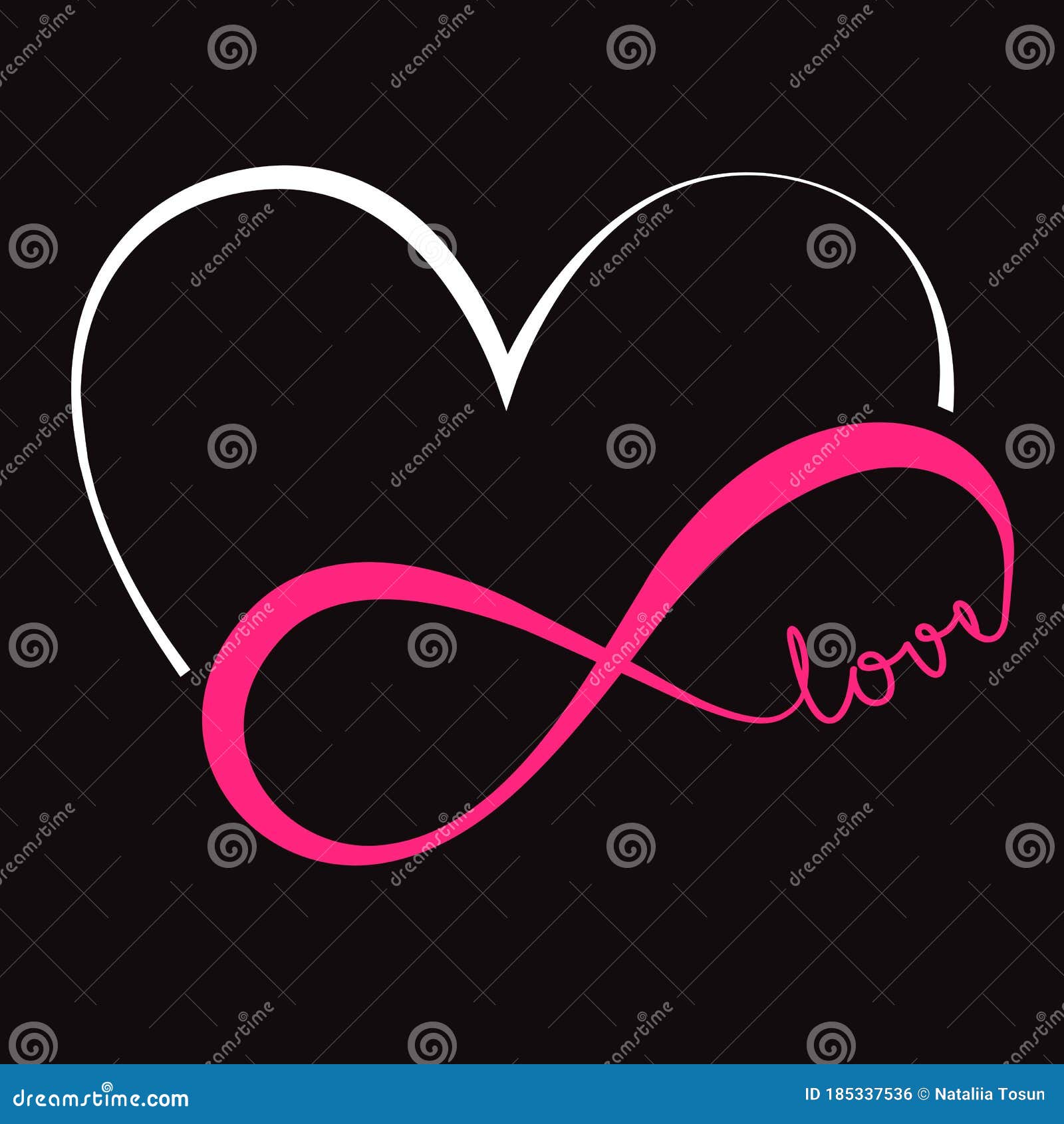 Red Heart And Infinity Symbol, Love Knot Vector Illustration ...