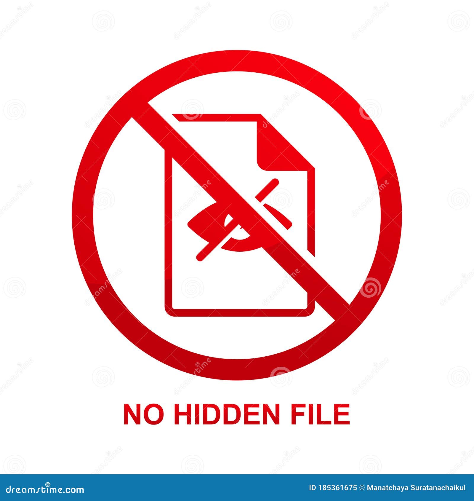 No Hidden File Sign Isolated on White Background Stock Vector ...