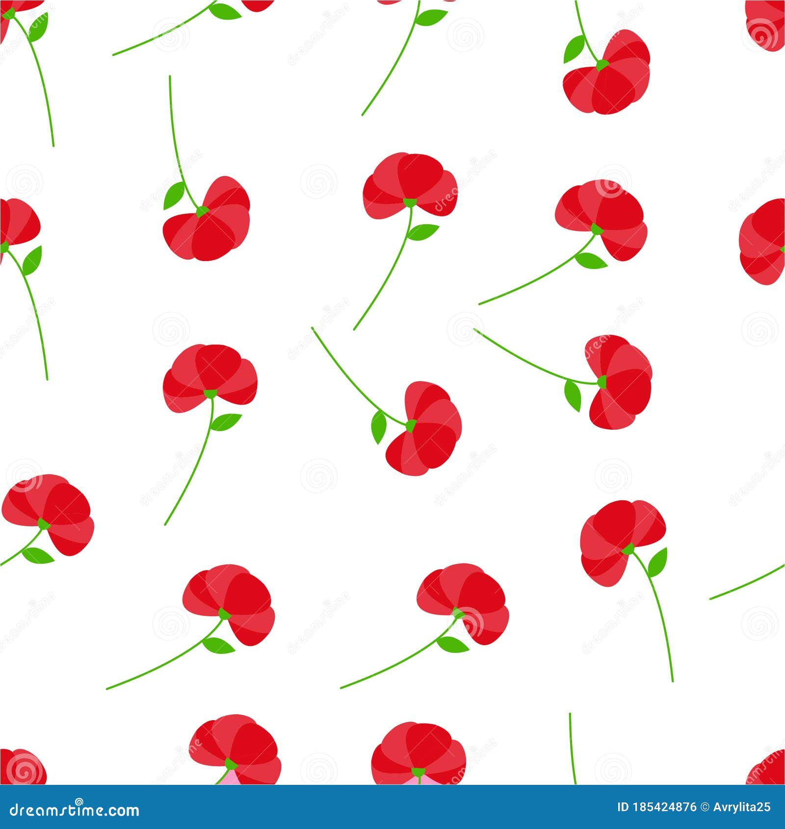 Graphic of Red Flower Seamless Pattern Background Stock Vector ...