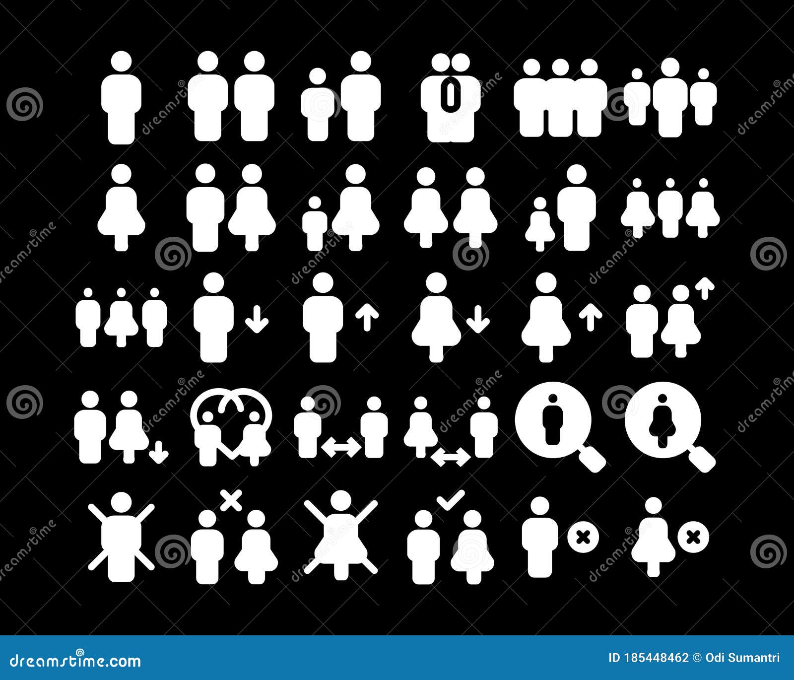 Icon People with Black Background Stock Vector - Illustration of ...