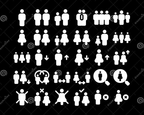 Icon People with Black Background Stock Vector - Illustration of ...