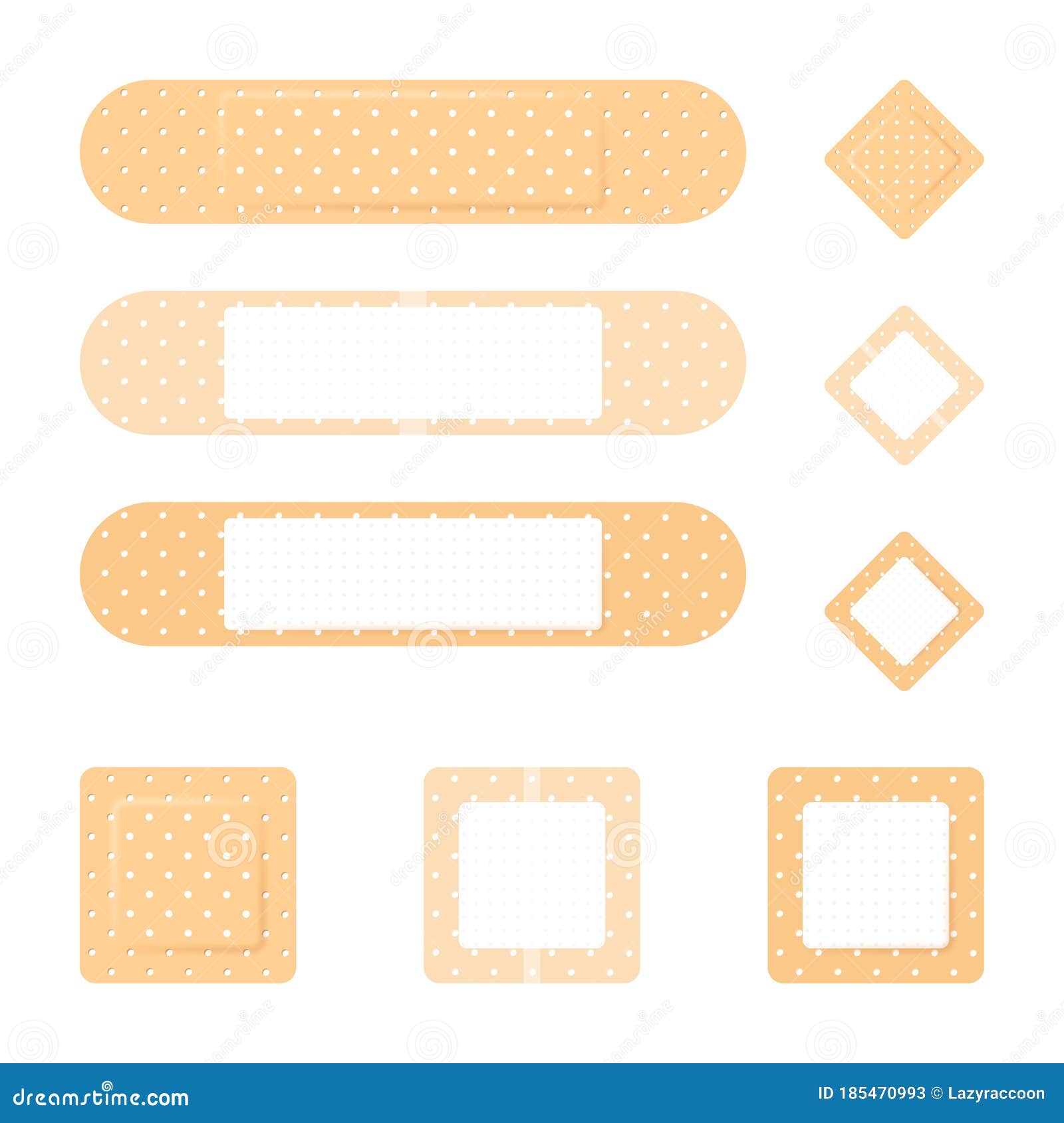 Vector Set of 9 Medical Bandage Images Stock Vector - Illustration of ...
