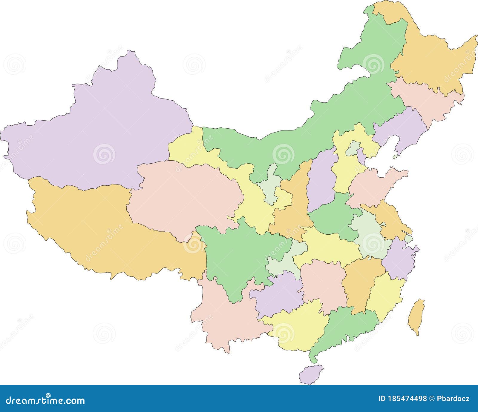 China - Highly Detailed Editable Political Map. Stock Vector ...