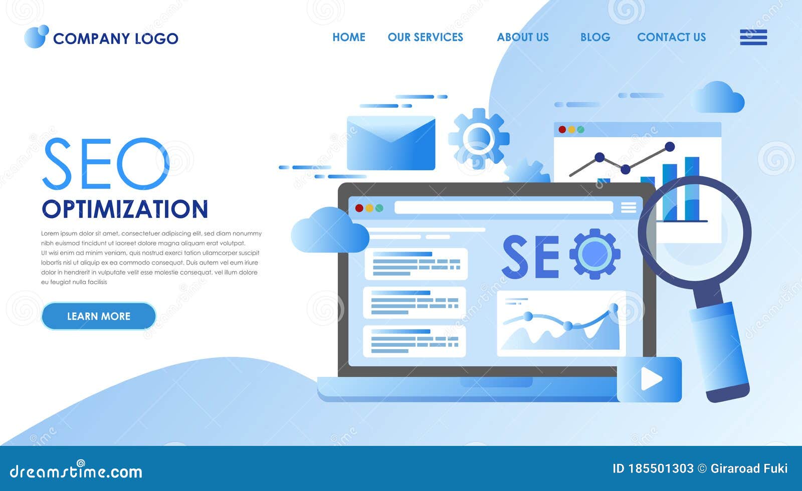 Seo Optimization Banner Graphic, Marketing, Page. Stock Vector ...