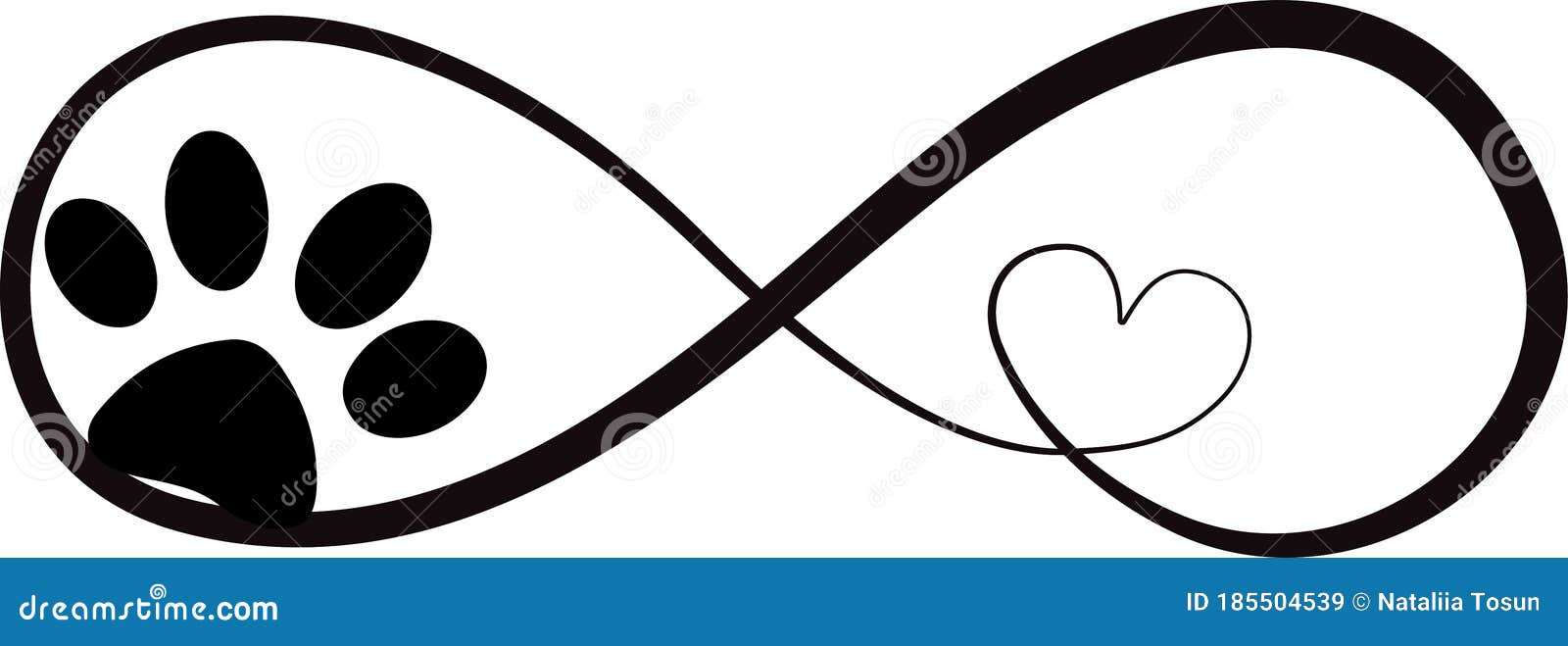Print Elegant Infinity Sign with Animal Footprint, Vector Illustration ...