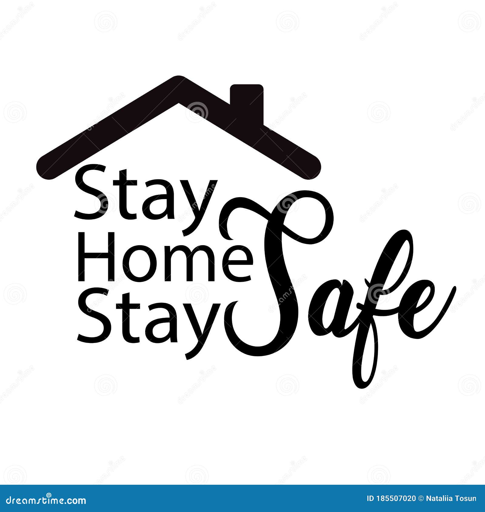 Print Stay Home Stay Safe, Vector Illustration Stock Vector ...