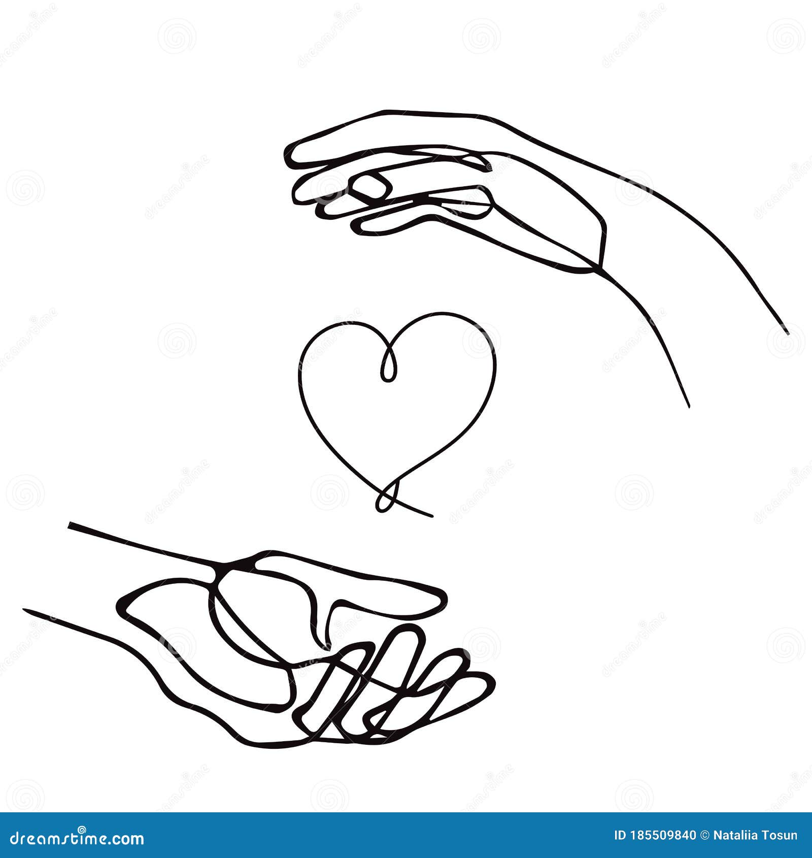 Print Heart Line Art Vector Illustration Art Stock Vector ...