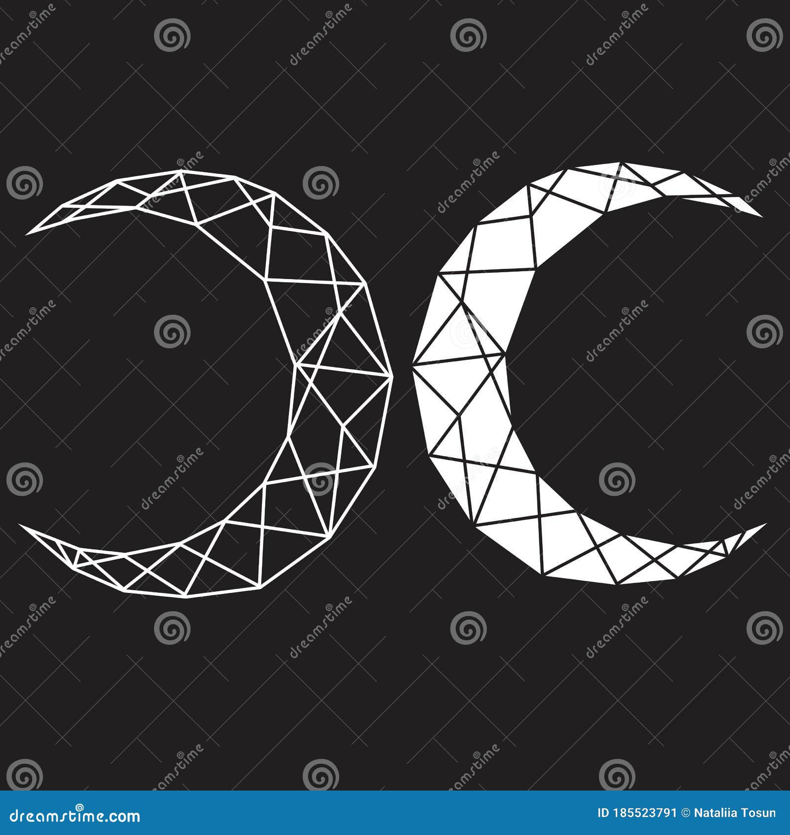 Print Vector Abstract Polygonal Geometric Abstract Moon New Art Stock ...