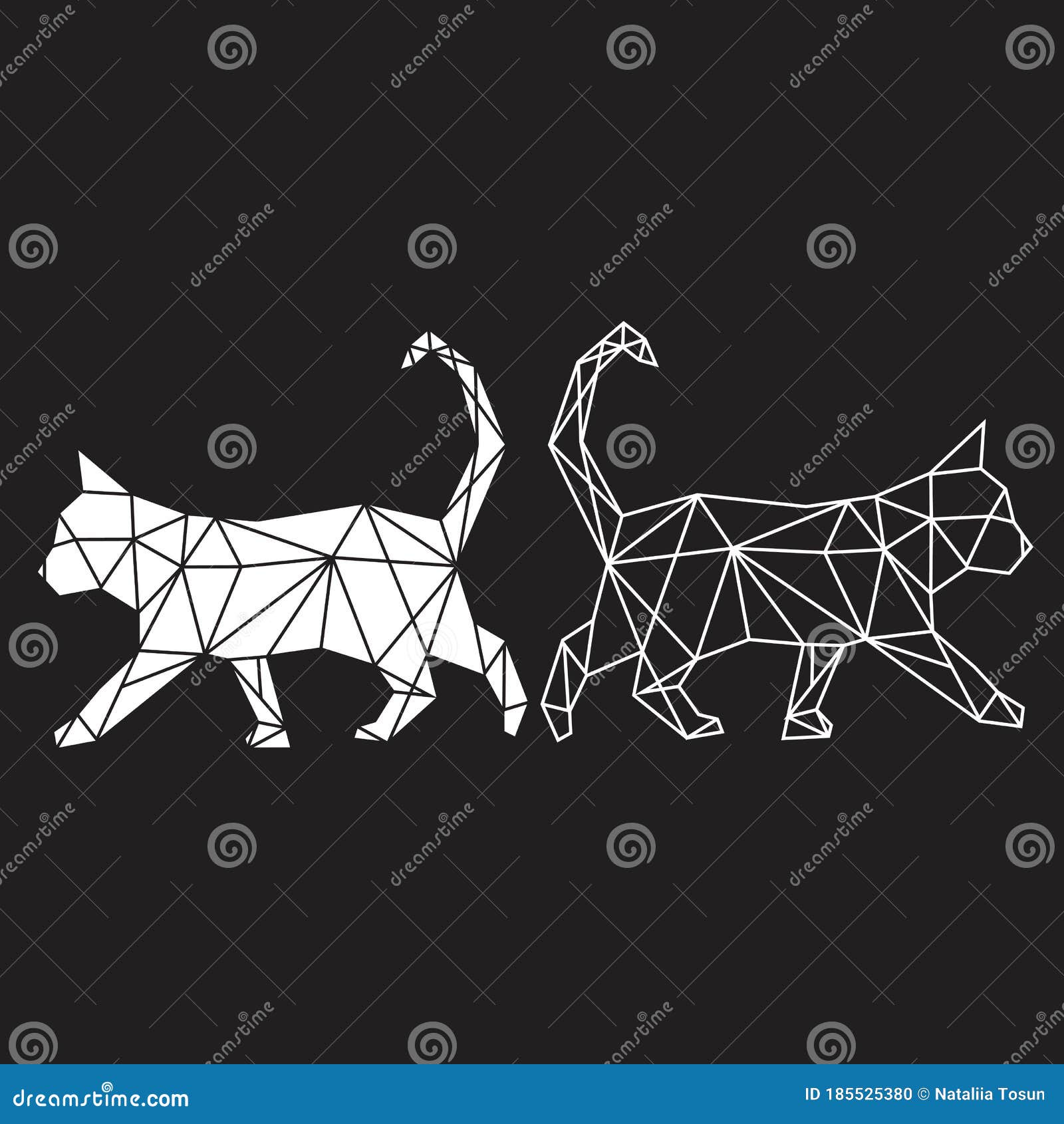 Print Vector Abstract Polygonal Geometric Abstract Cat Stock Vector ...
