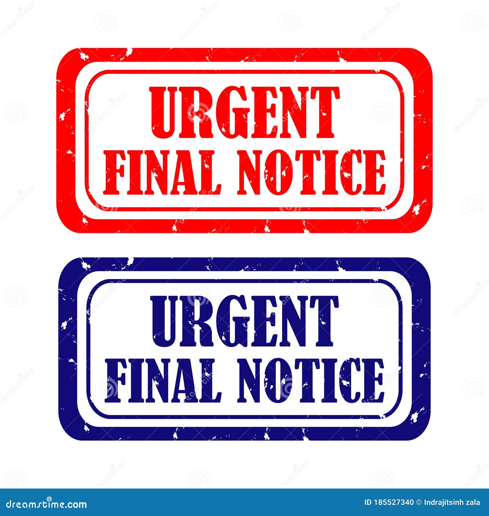 Urgent Final Notice Rubber Stamp on White Background Stock Vector ...