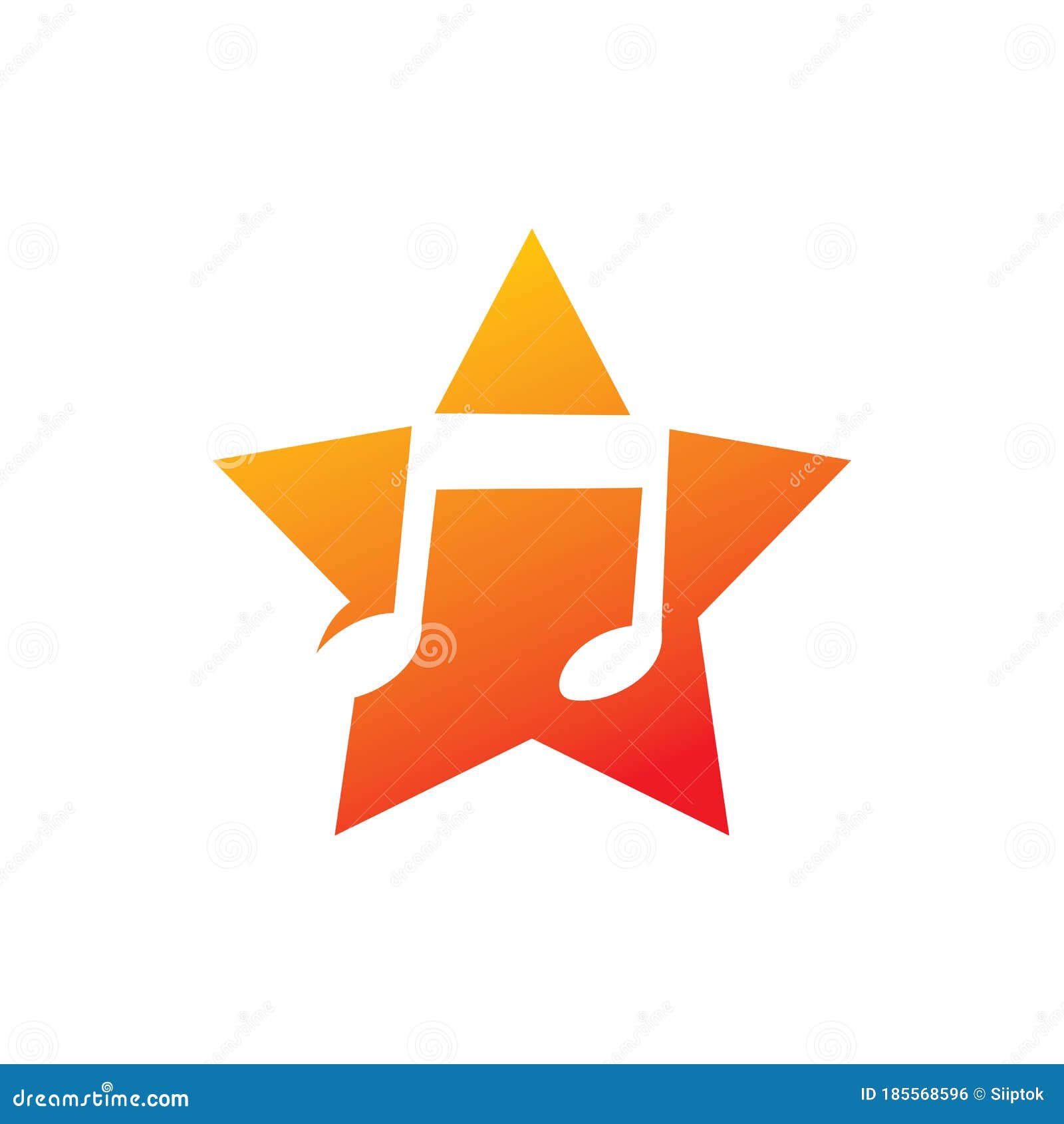 Full Color Star Music Note Song Industry Logo Design Stock Vector ...
