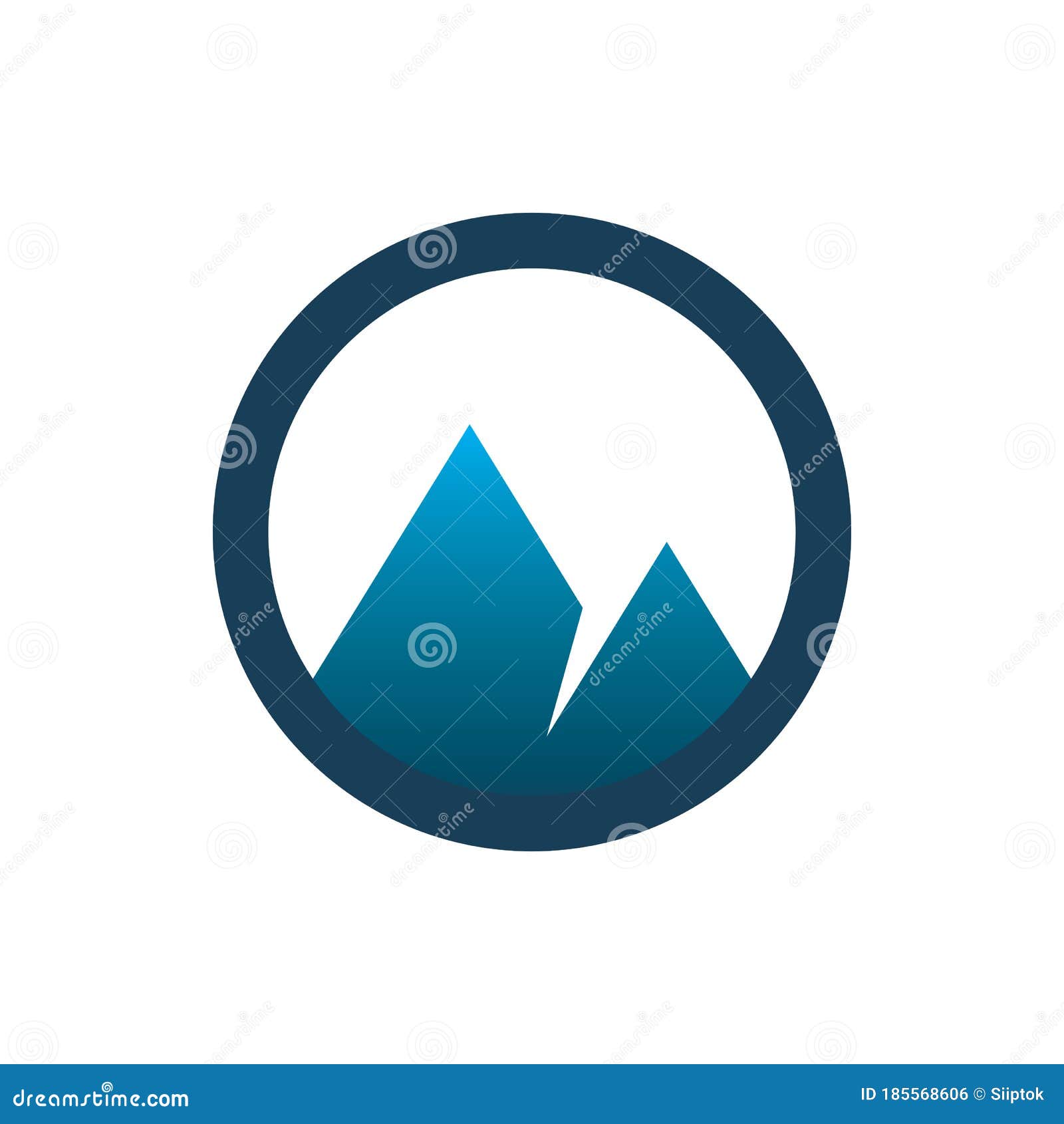 Blue Color Circle Mountain Logo Design Stock Vector - Illustration of ...