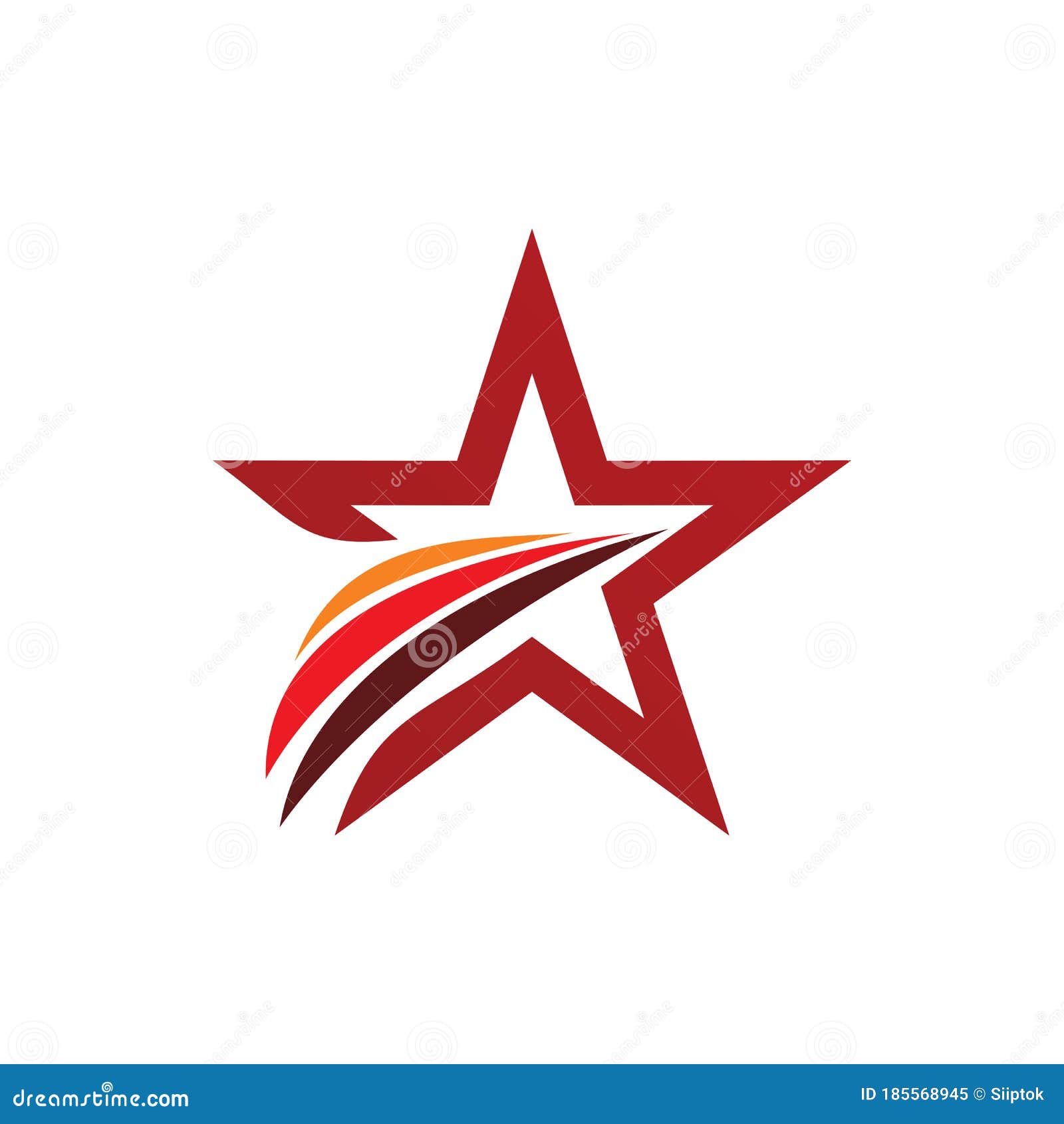 Red Star Color Line Motion Flag Logo Design Stock Vector - Illustration ...
