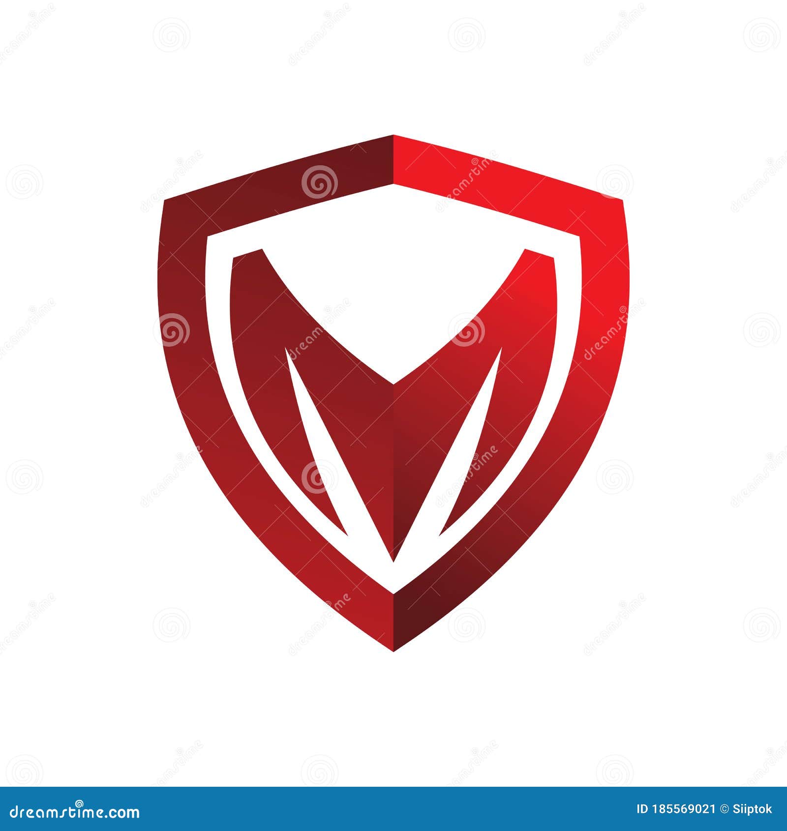 Red Color Letter M Secure Shield Logo Design Stock Vector ...