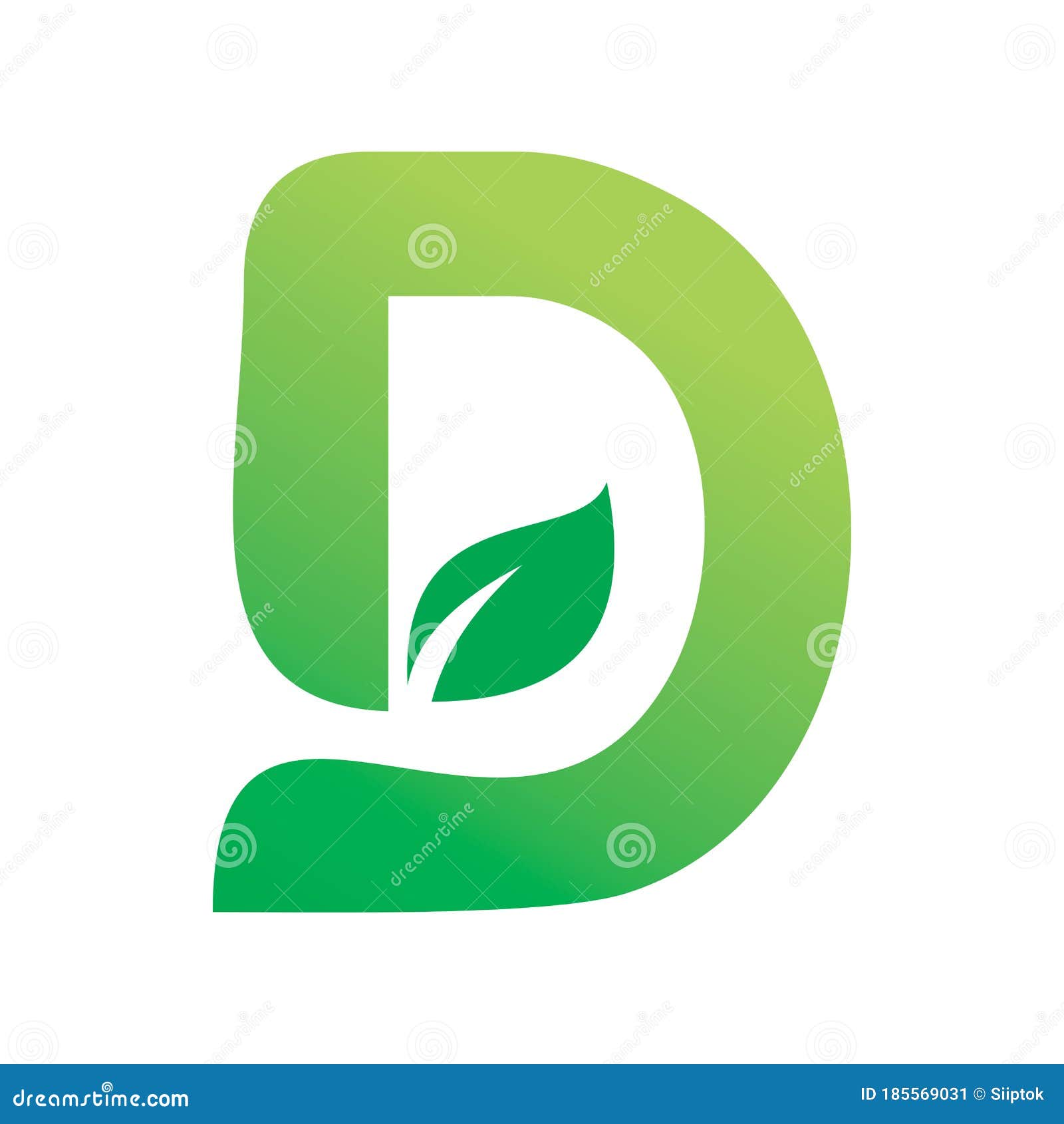 Letter D Green Nature Leaf Logo Design Stock Vector - Illustration of ...