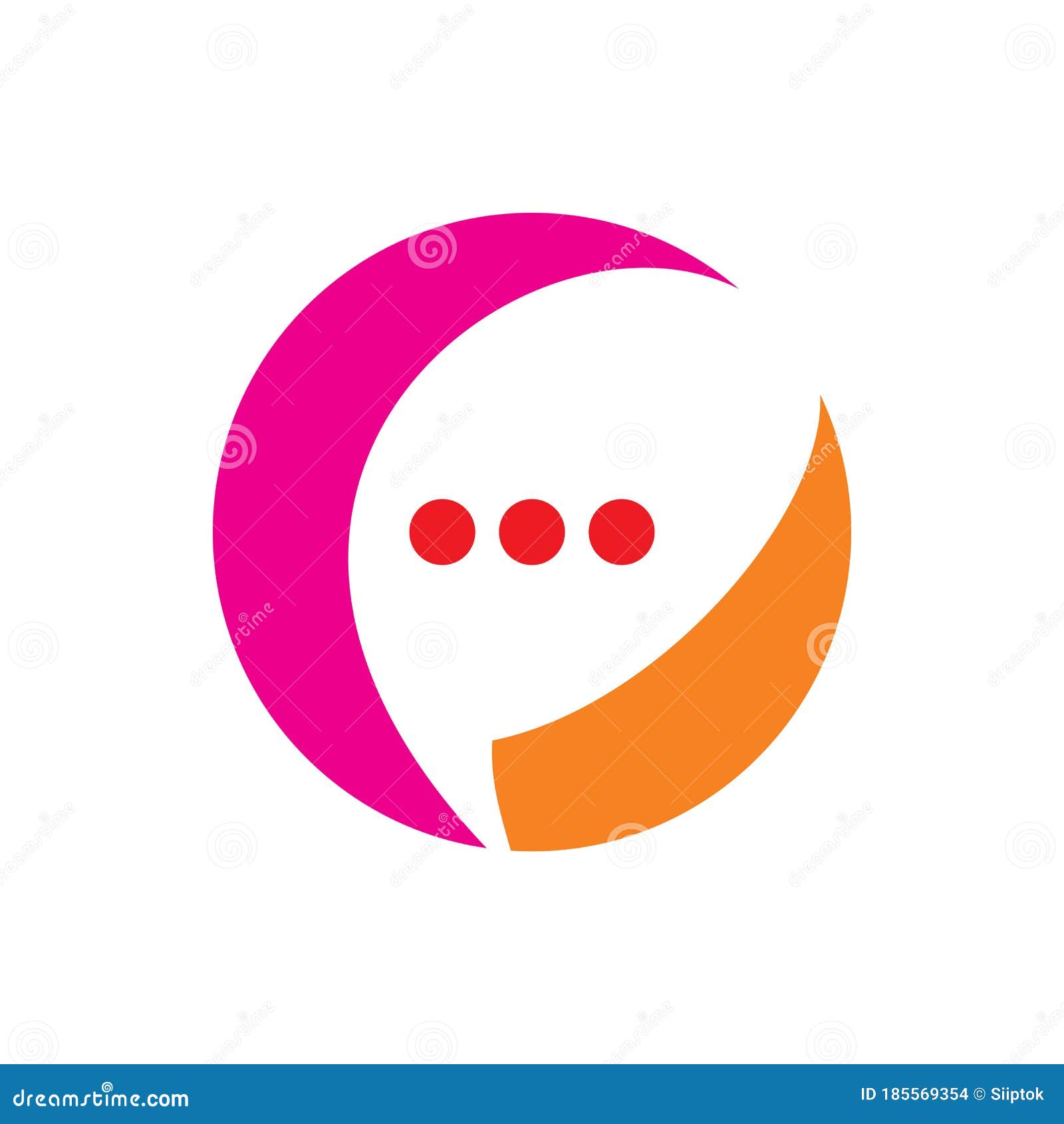 Creative Full Color Circle Chat Logo Design Stock Vector - Illustration ...
