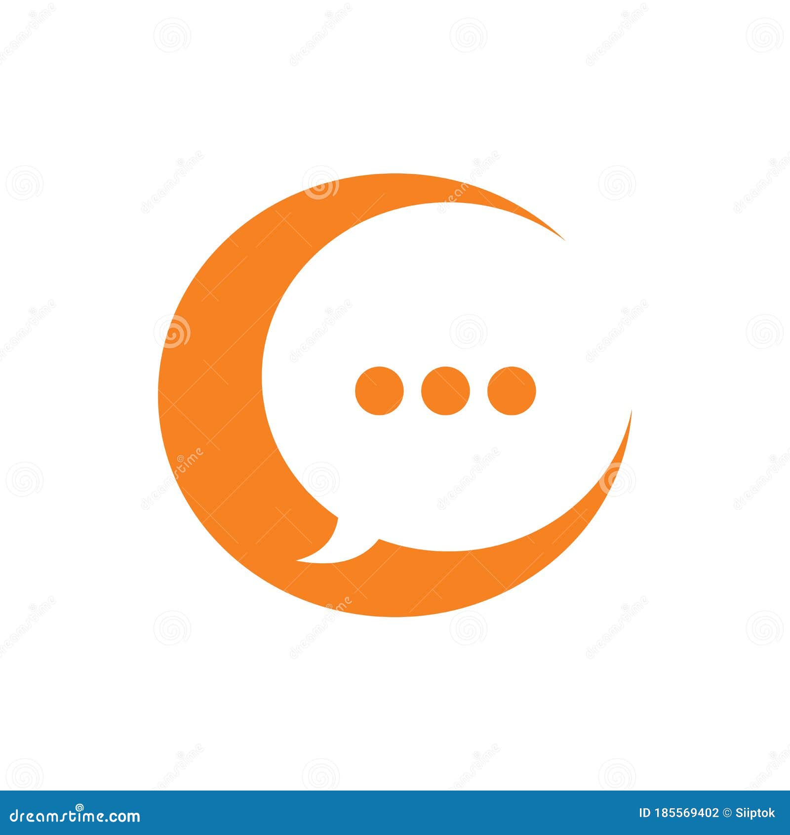 Orange Circle Chat Logo Design Stock Vector - Illustration of solid ...