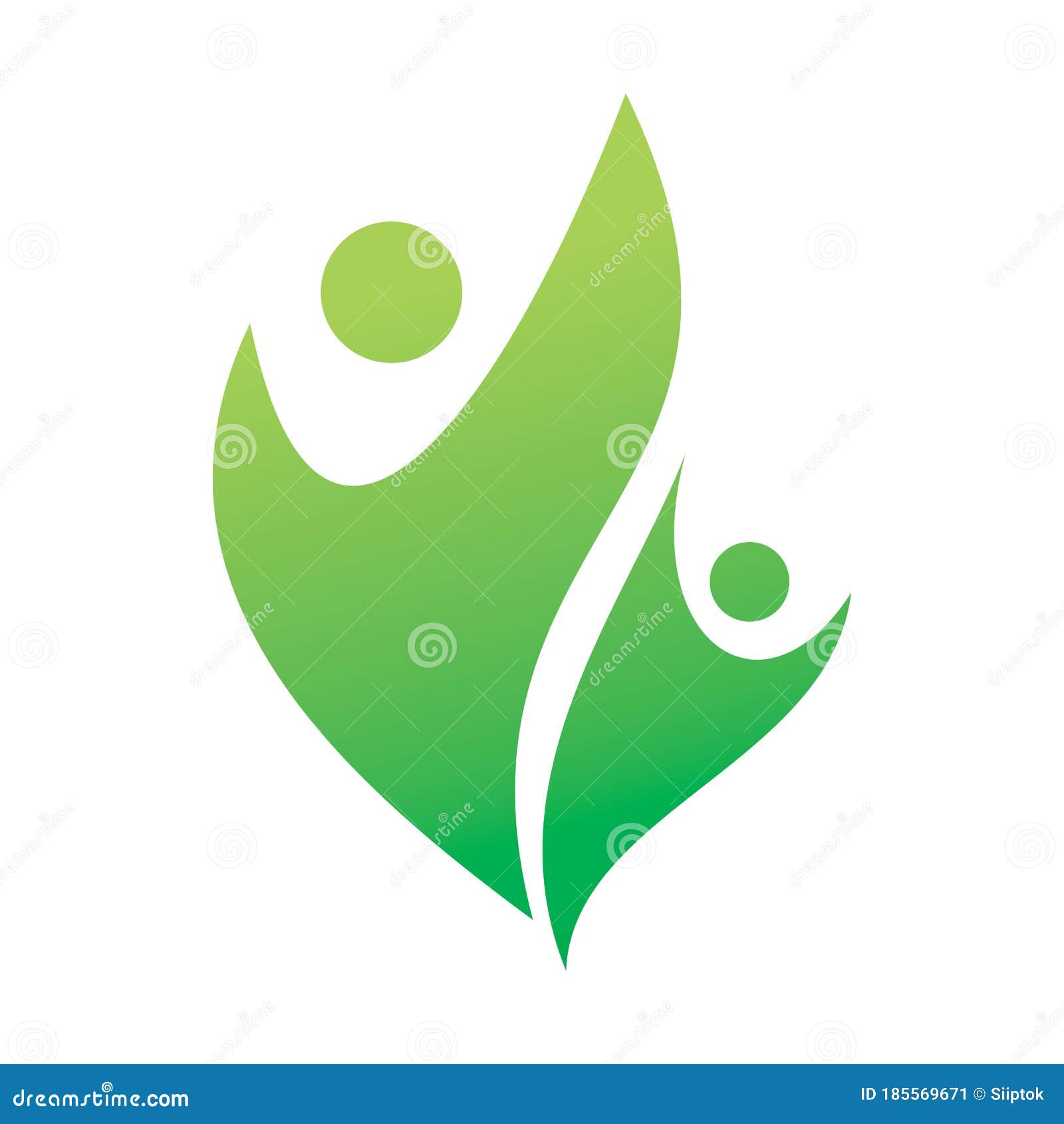 Healthy Active Green Nature Lea People Logo Design Stock Vector ...