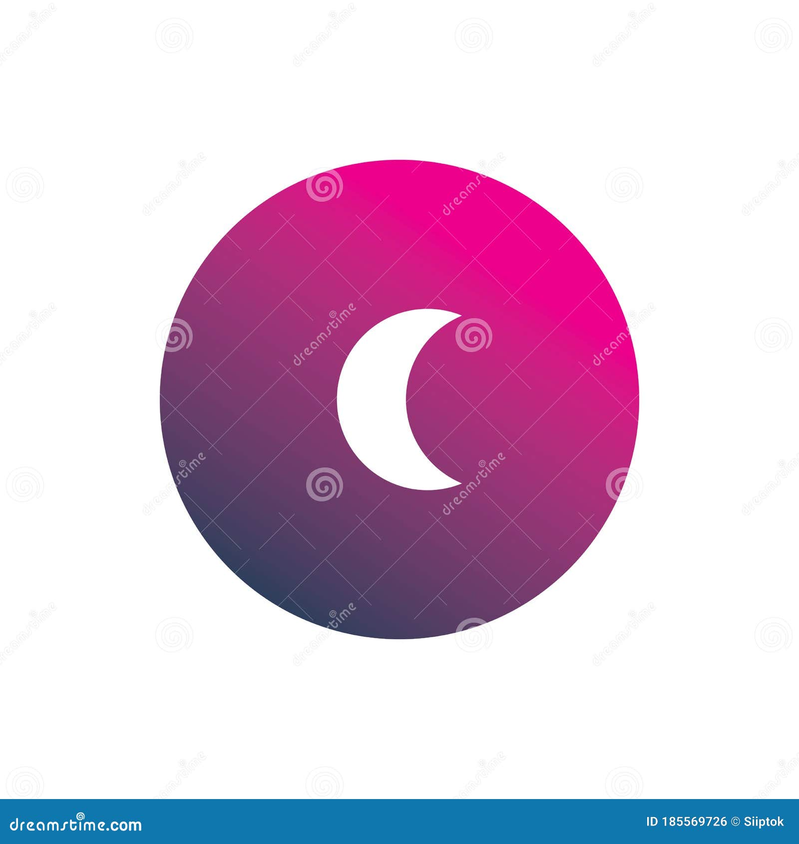 Full Color Circle Moon Logo Design Stock Vector - Illustration of ...