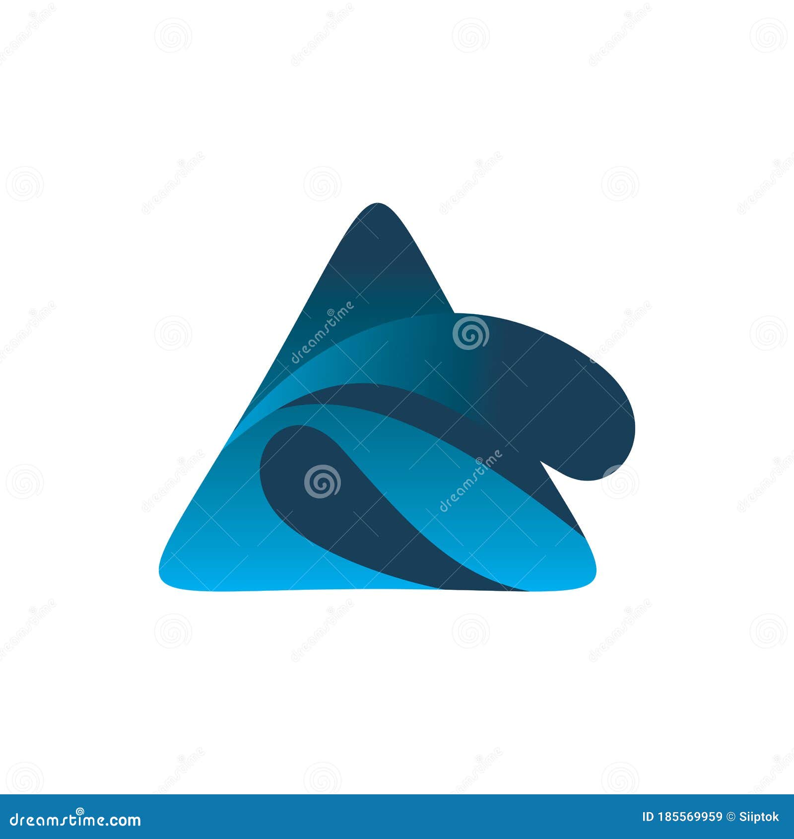 Blue Fluid Triangle Pyramid Logo Design Stock Vector - Illustration of ...