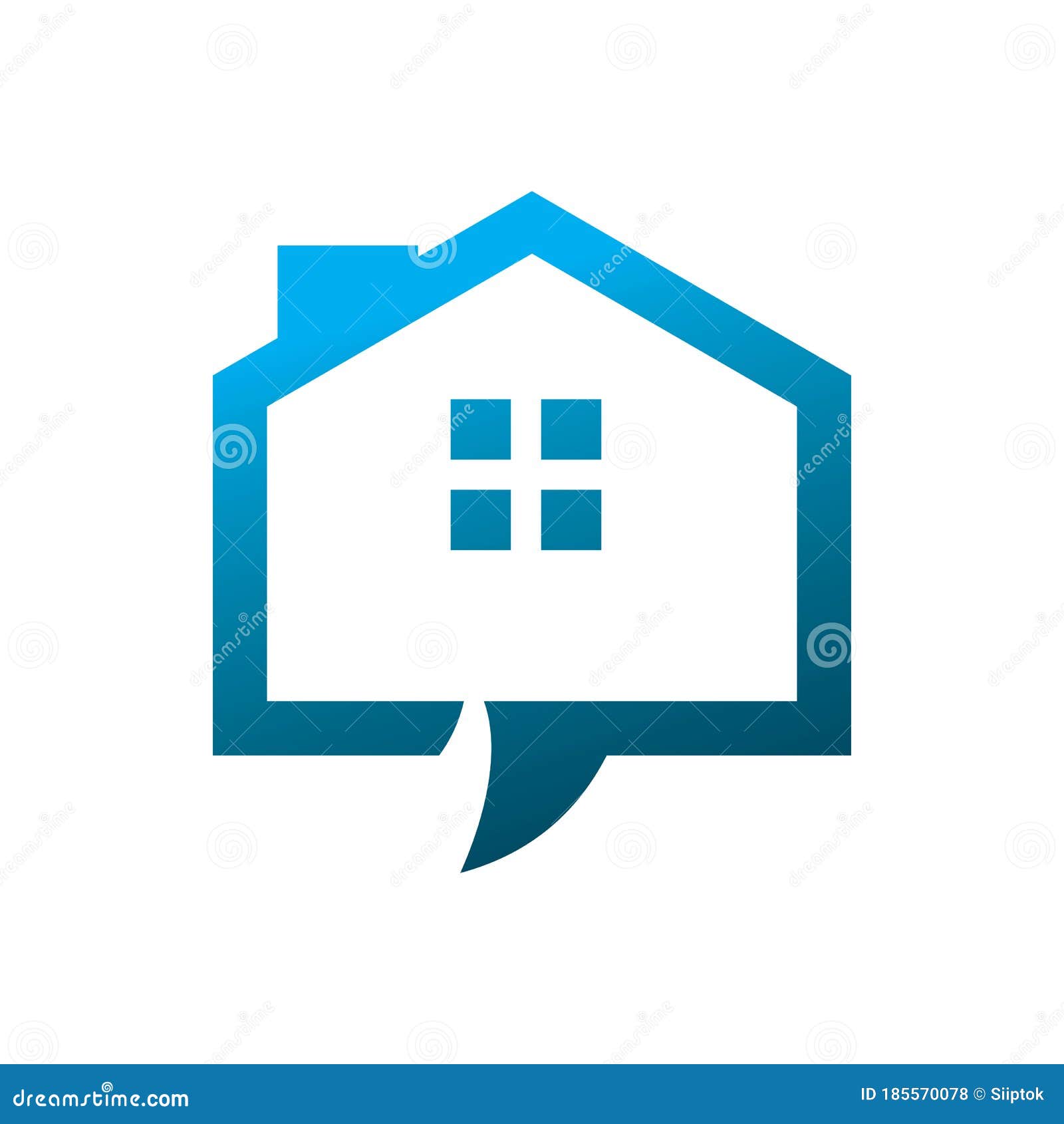 Blue Color Housing Real Estate Chat Logo Design Stock Vector ...