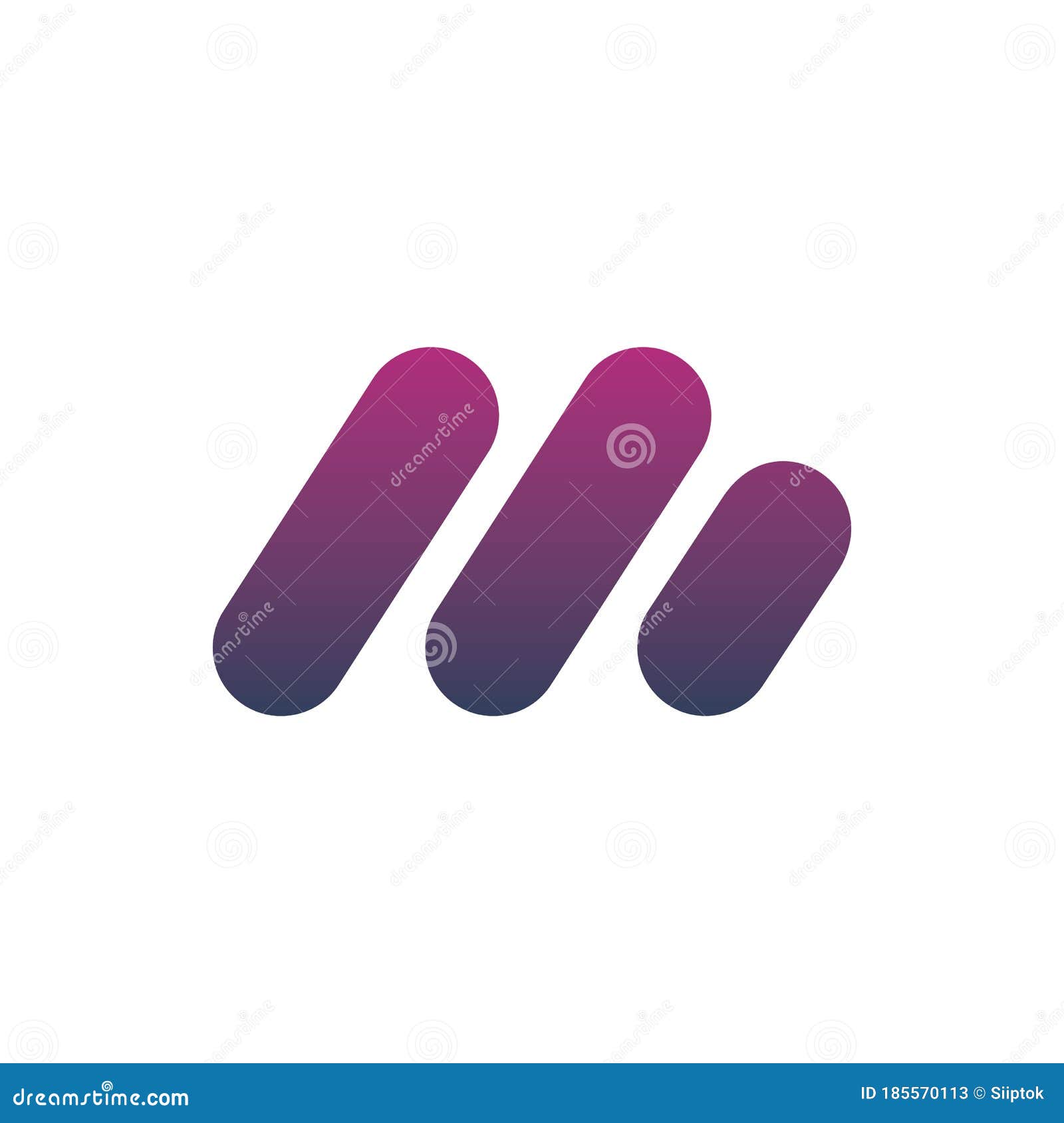 Triple Modern Color Strip Line Rounded Logo Design Stock Vector ...