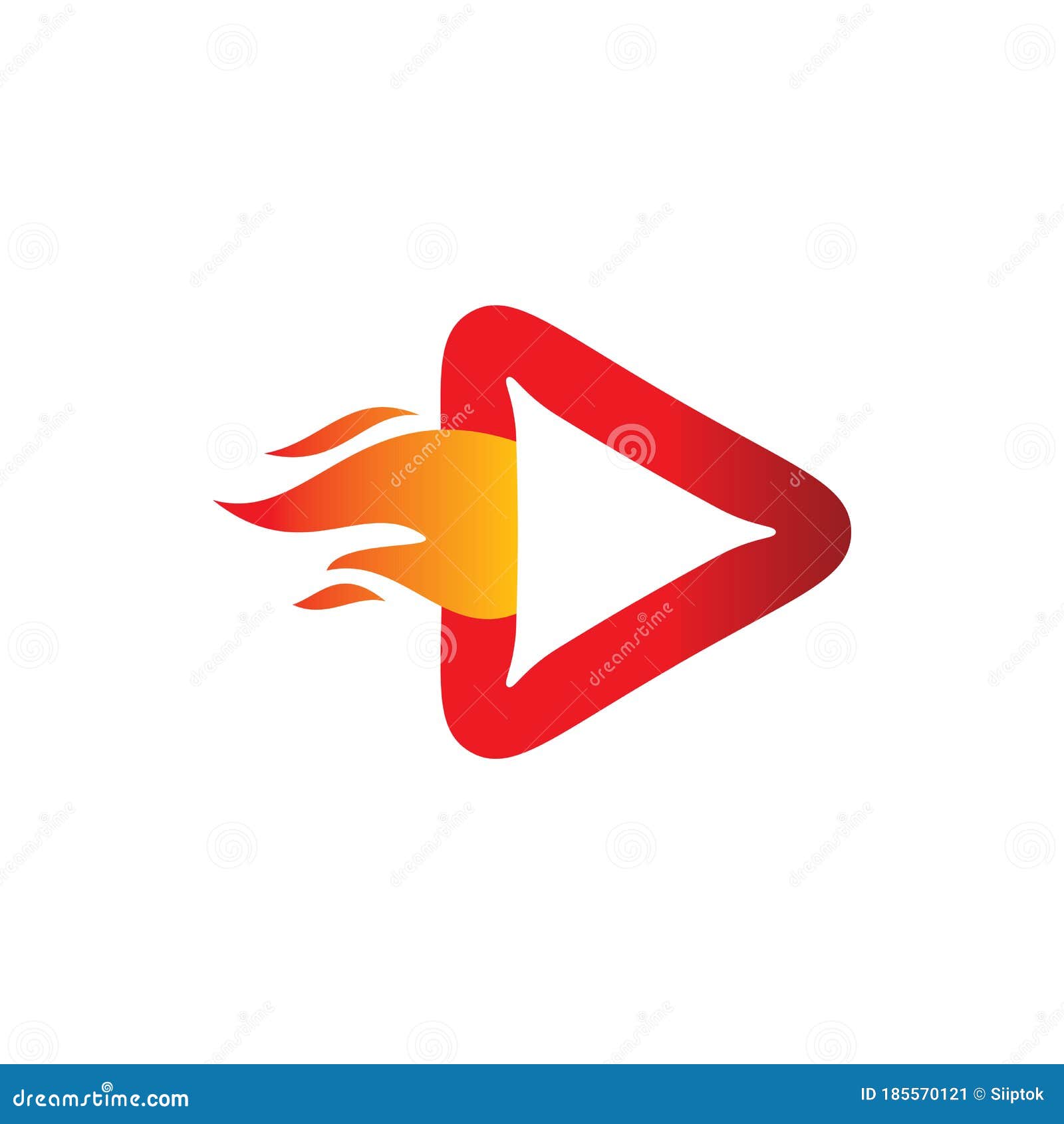 Fire Flame Full Color Triangle Motion Meteor Logo Design Stock Vector ...