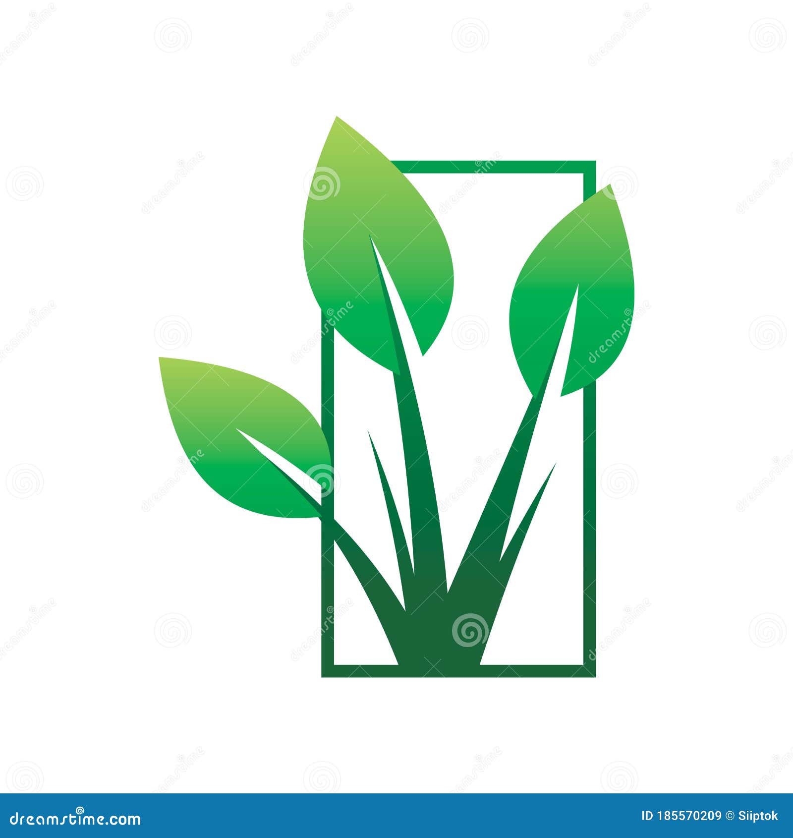 Green Nature Leaf Plant Group Square Frame Logo Design Stock Vector ...