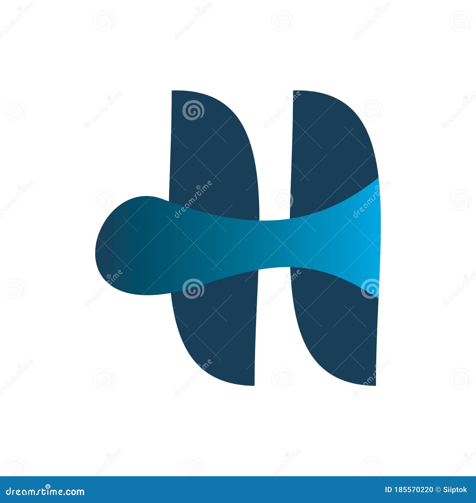 Blue Color Fluid Letter H Logo Design Stock Vector - Illustration of ...