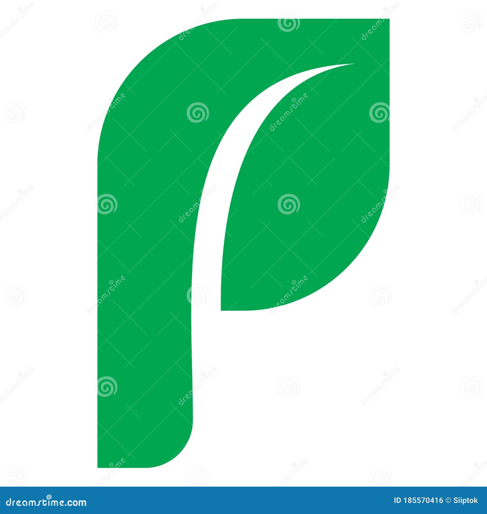 Letter P Green Nature Leaf Logo Design Stock Vector - Illustration of ...