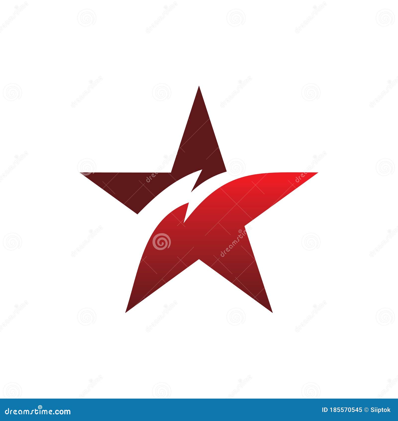 Red Color Star Shape Lightning Energy Power Logo Design Stock Vector ...